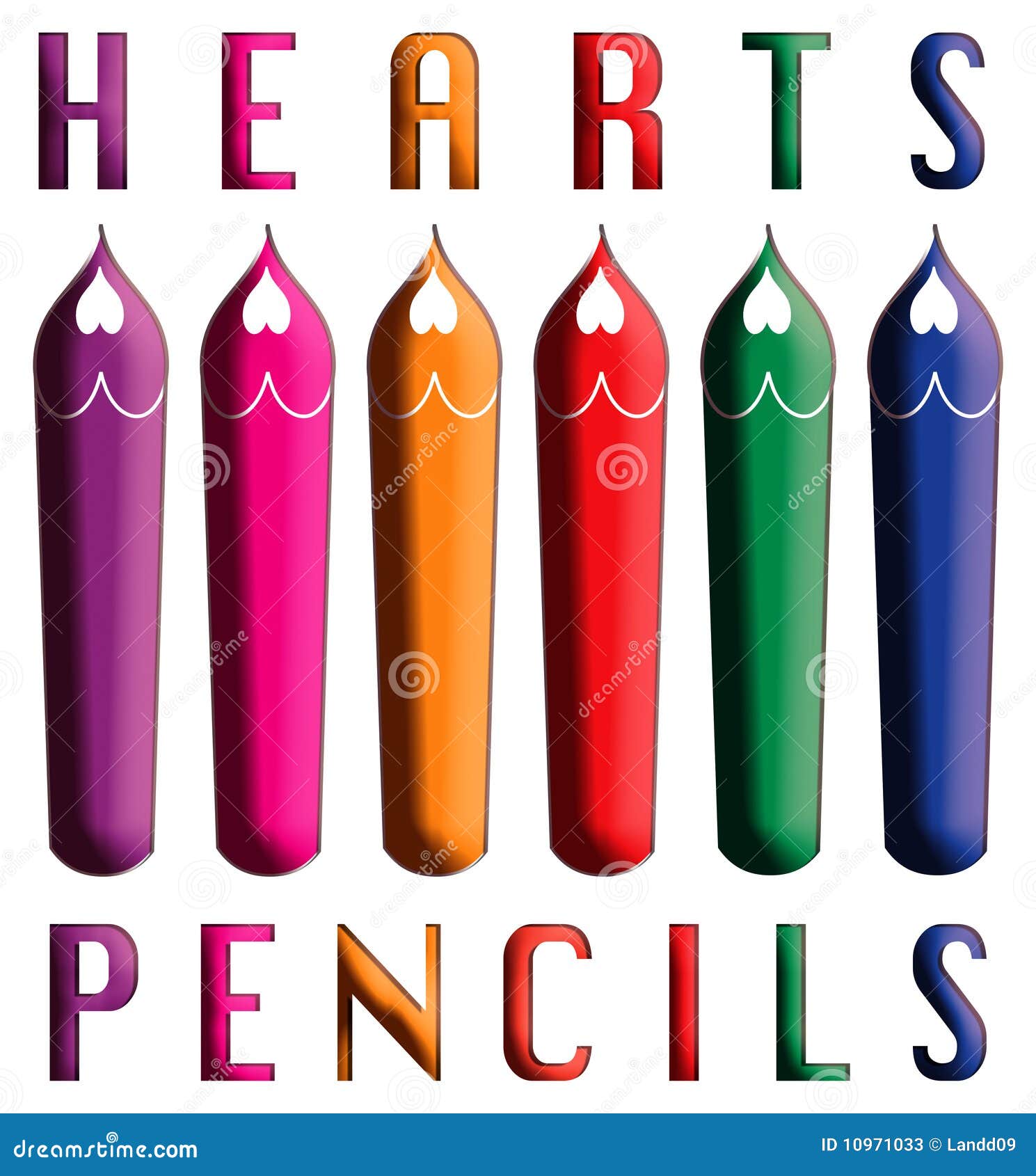 Pencil with hearts stock illustration. Illustration of anniversary ...