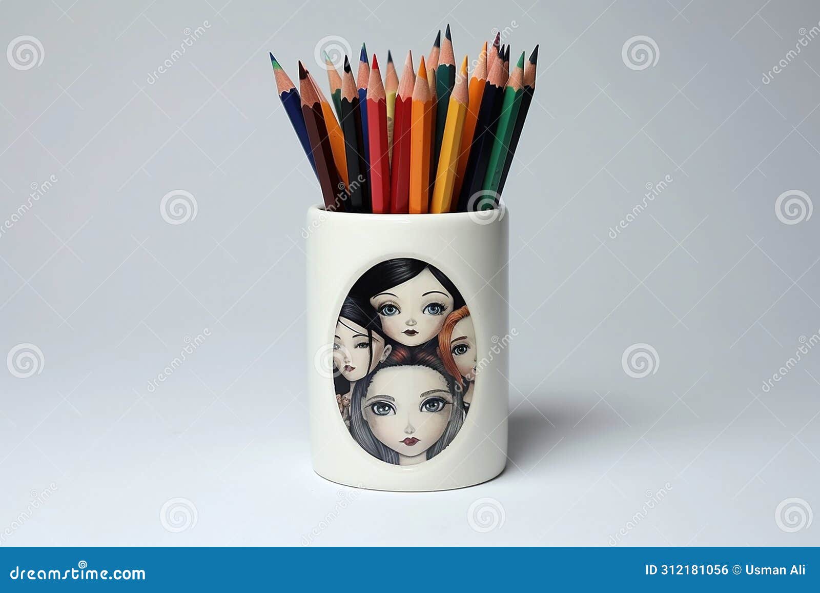 Pencil Holder with Transparent Background. AI Stock Illustration ...