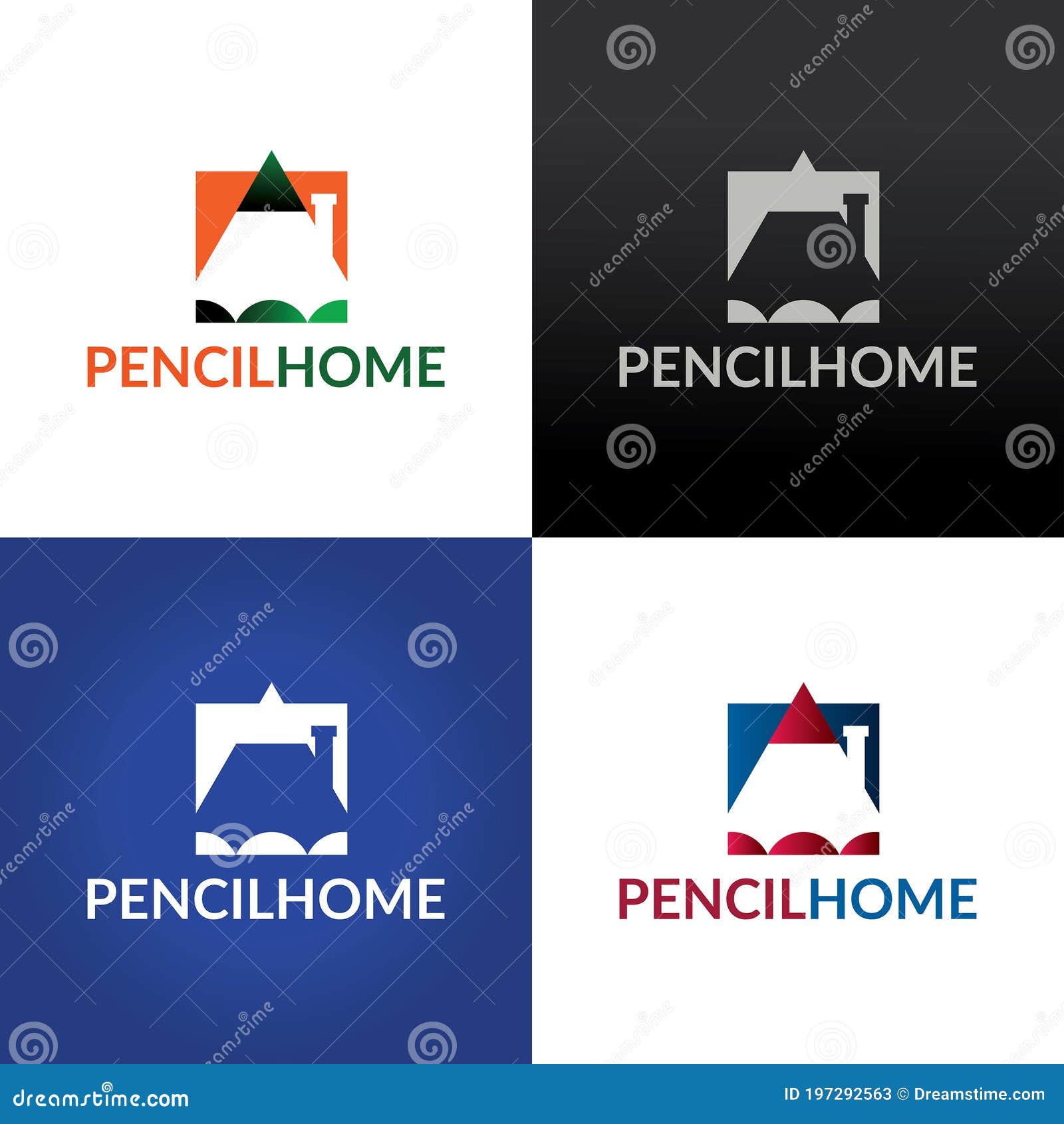 Pencil Home Icon stock vector. Illustration of bold - 197292563