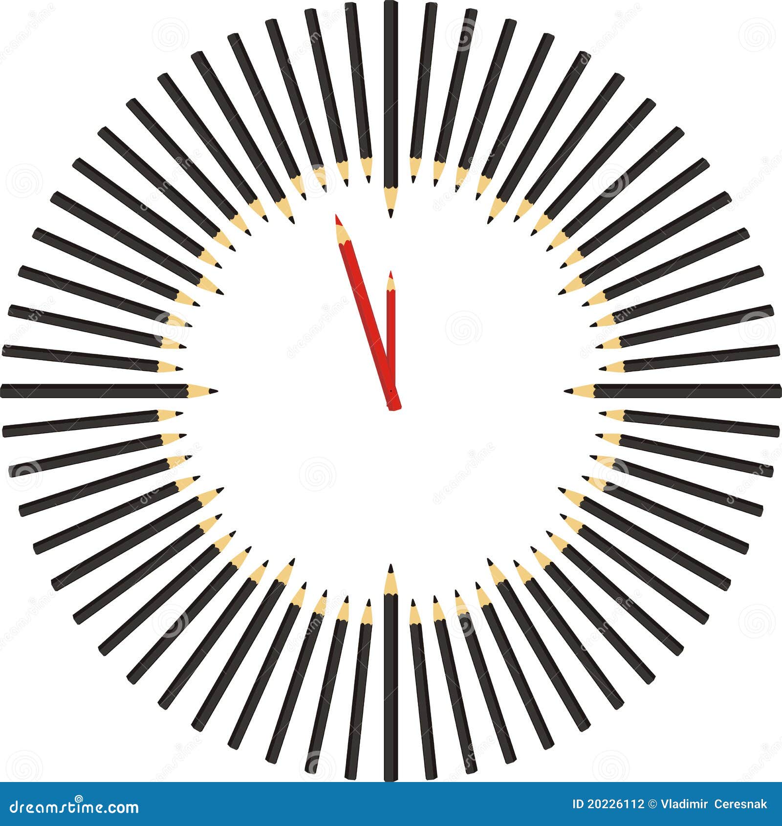 Pencil hours stock vector. Illustration of dial, design - 20226112