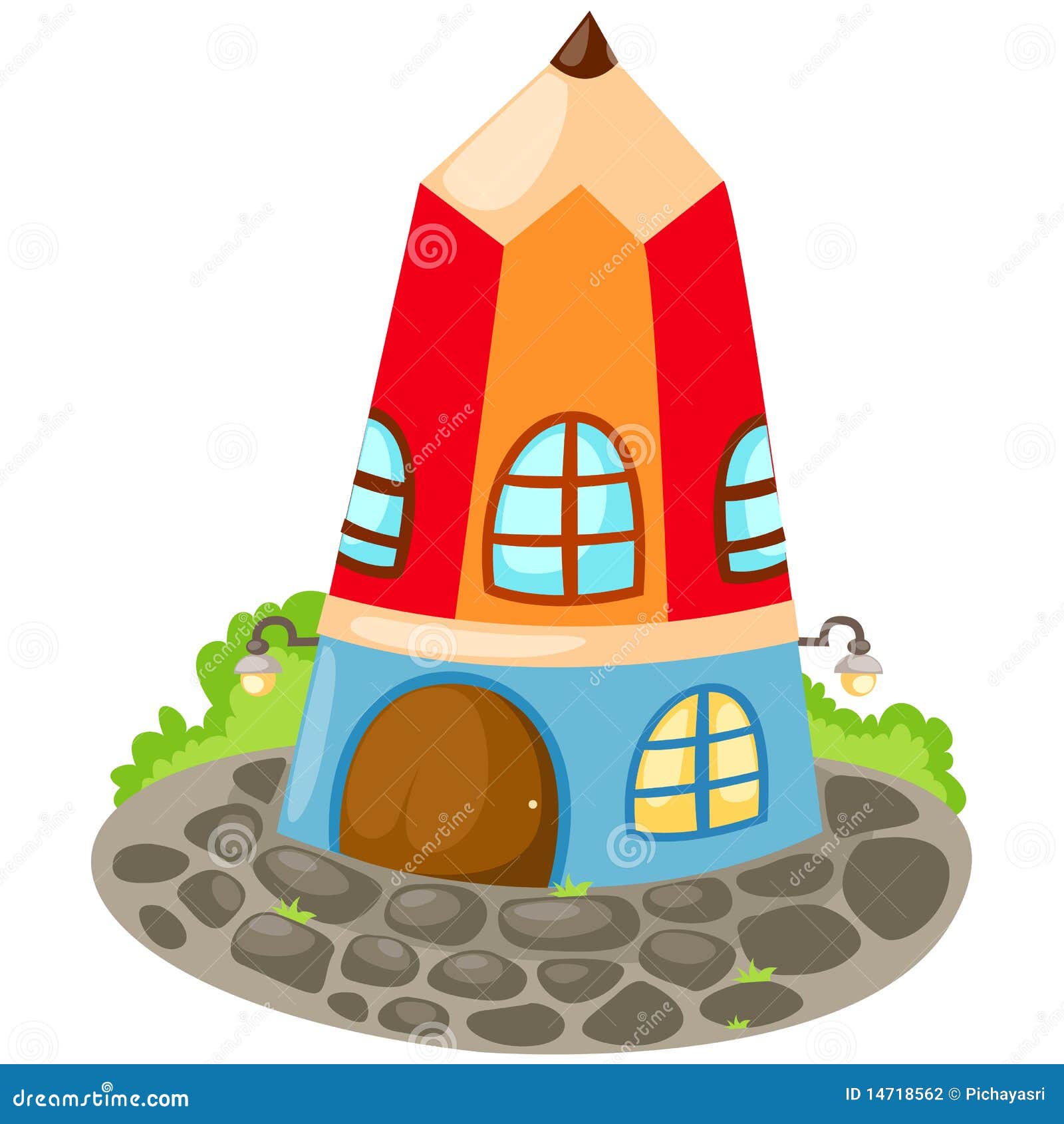 Pencil house stock vector. Illustration of cartoon, fairy - 14718562