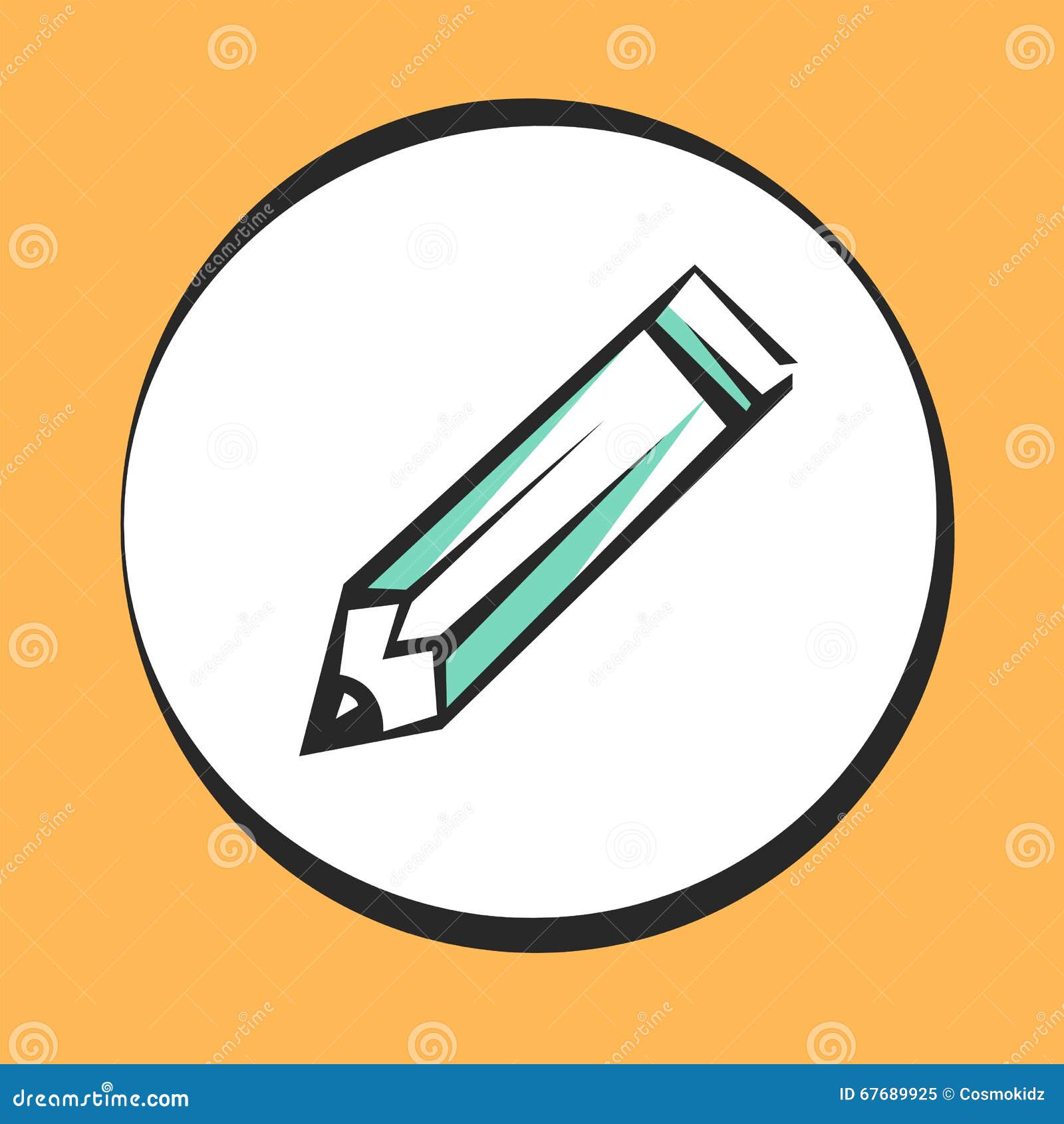 Pencil Icon for App and Web. Vector Pop Art Sign or Button Stock ...