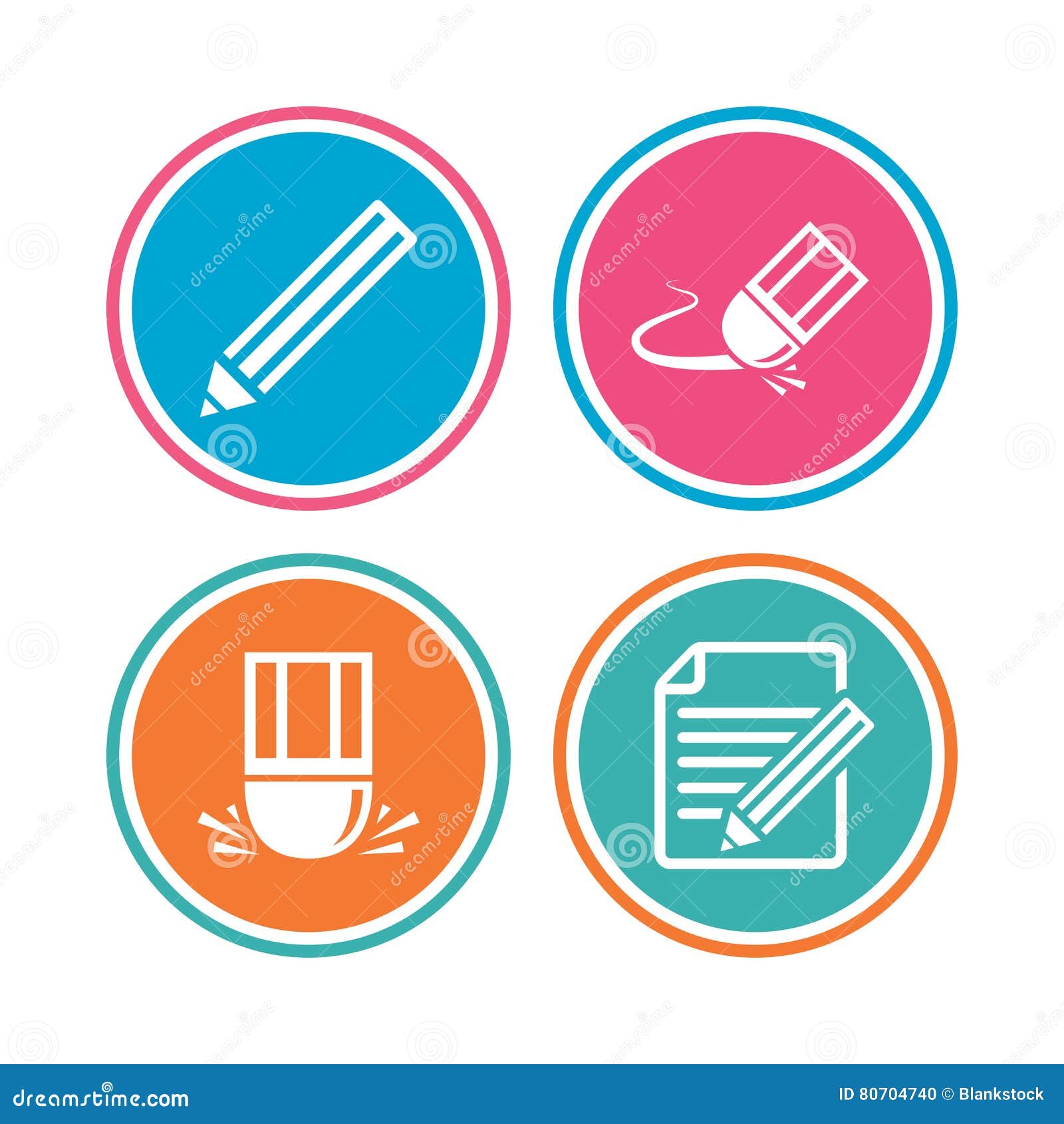 Pencil Icon. Edit Document File. Eraser Sign Stock Vector ...