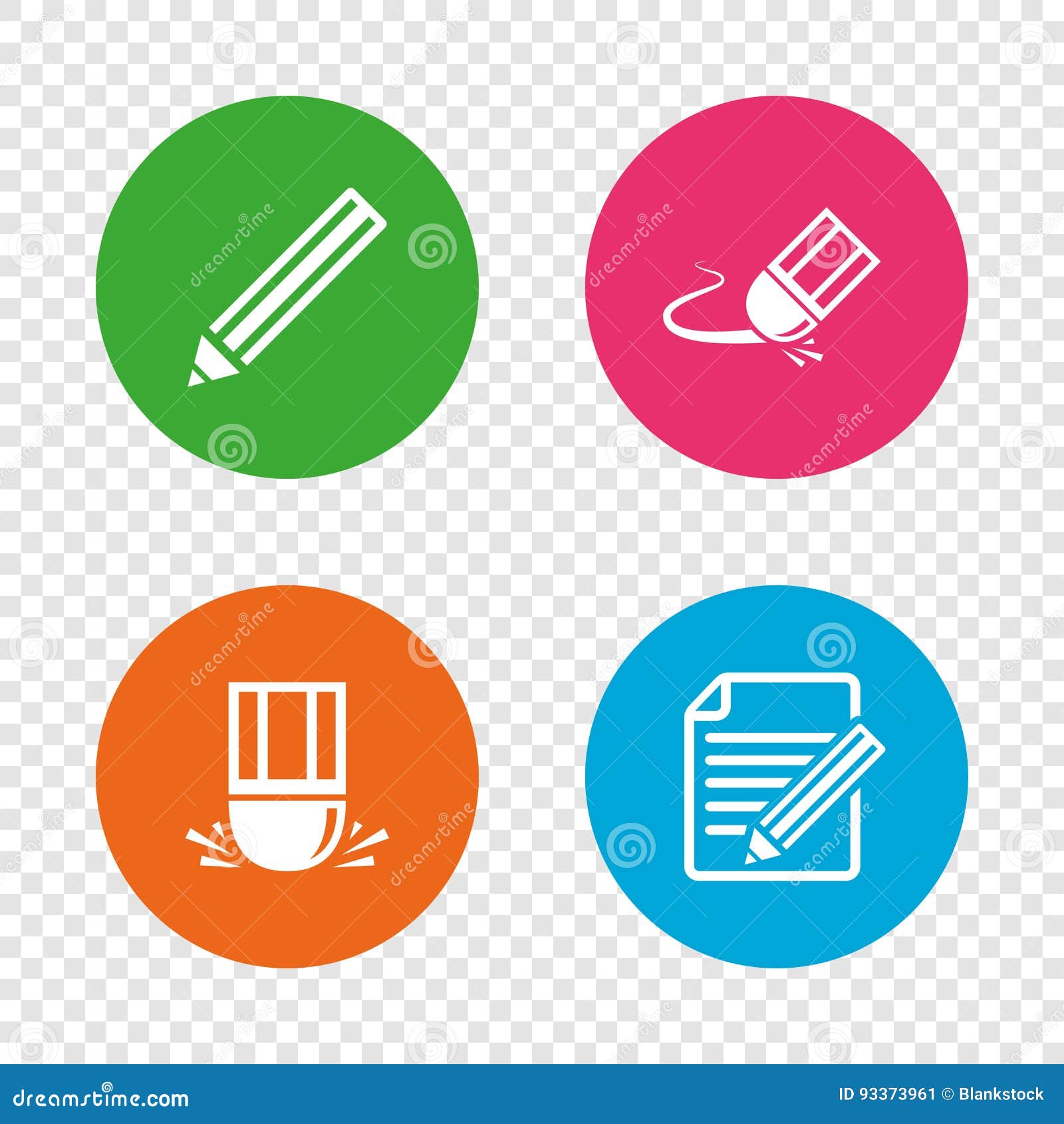 Pencil Icon. Edit Document File. Eraser Sign Stock Vector ...