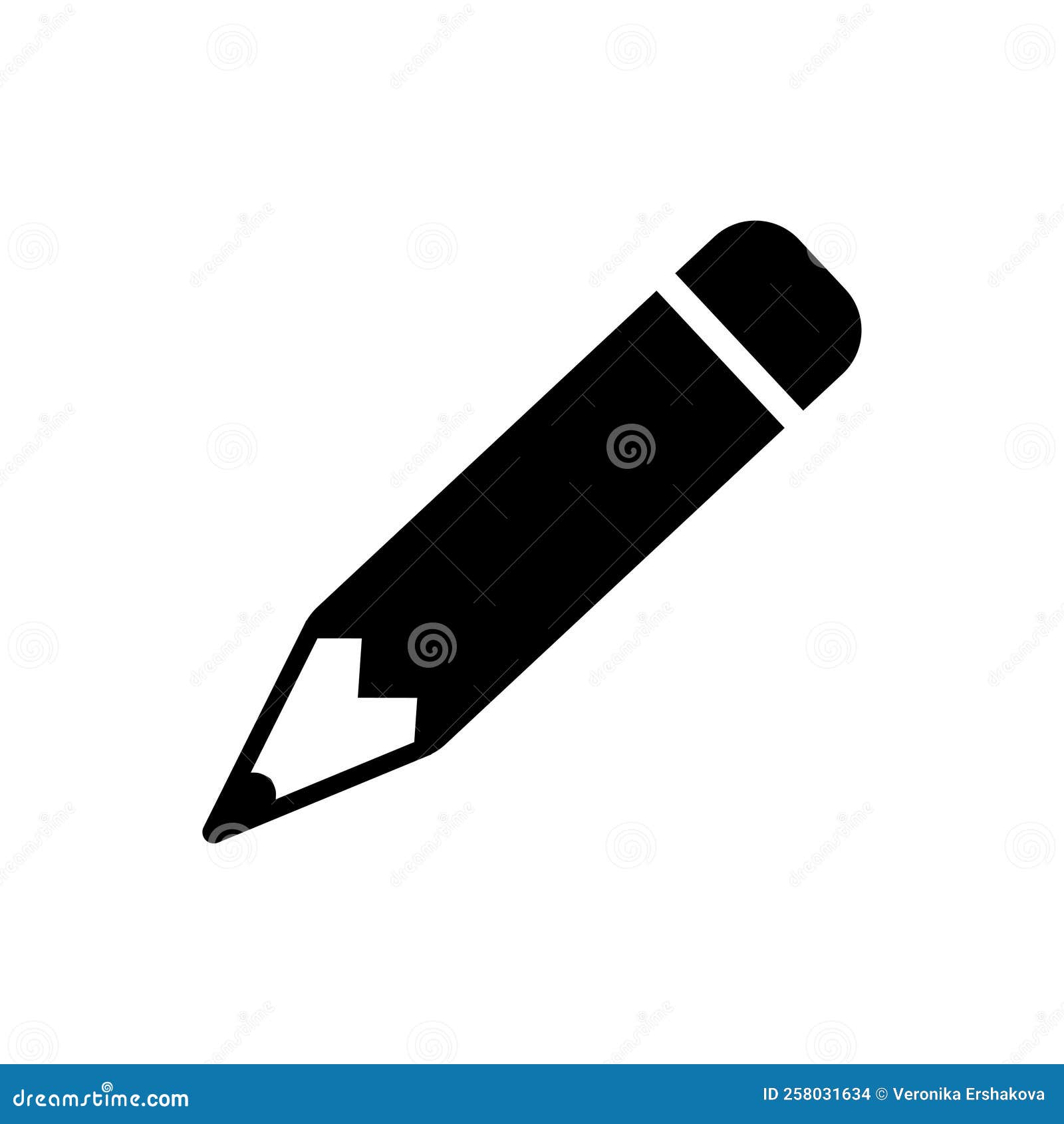 Pencil Icon in Flat Style. Pencil Solid Symbol Stock Vector ...