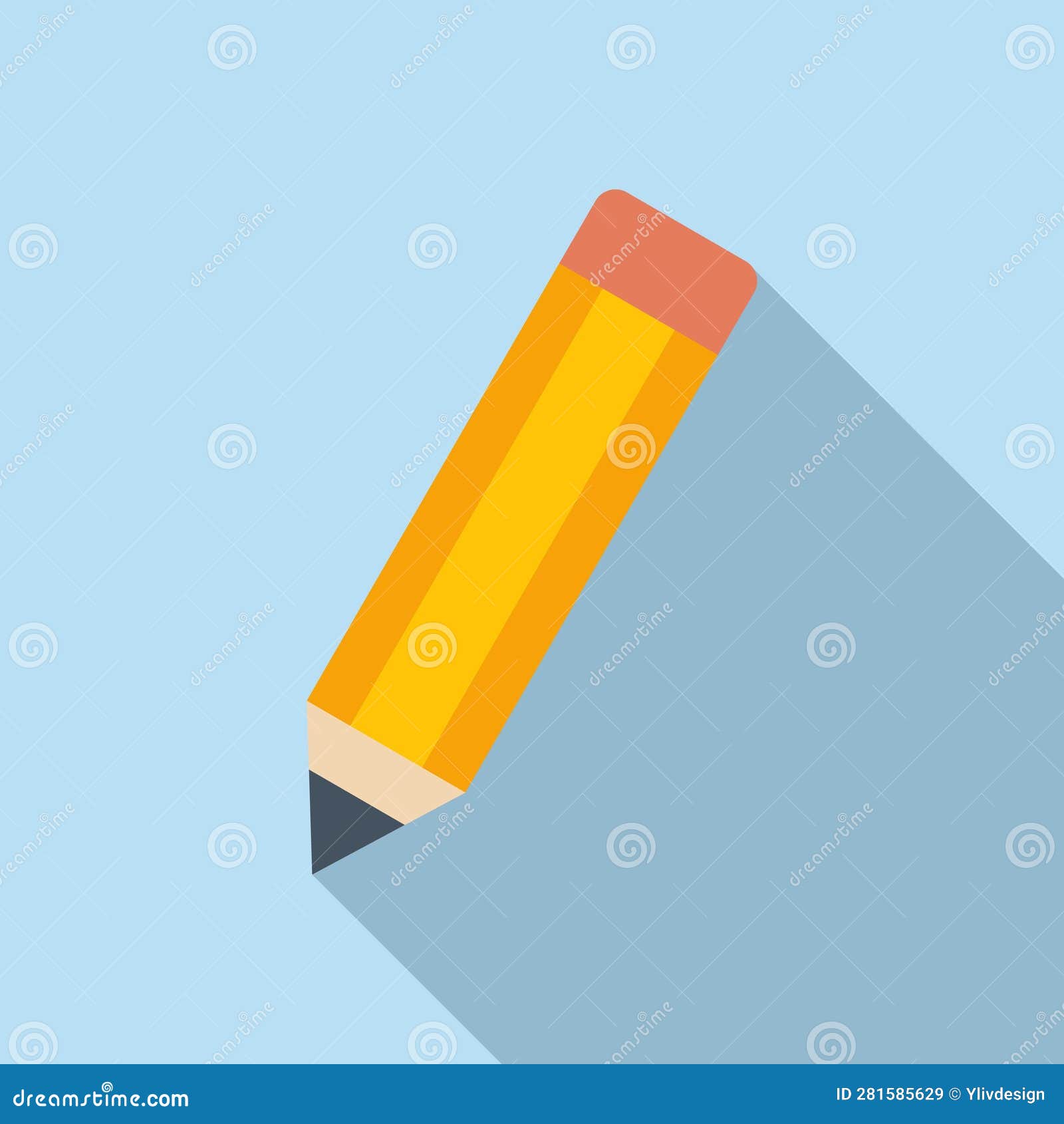 Pencil Icon Flat Vector. Computer Interface Stock Illustration ...
