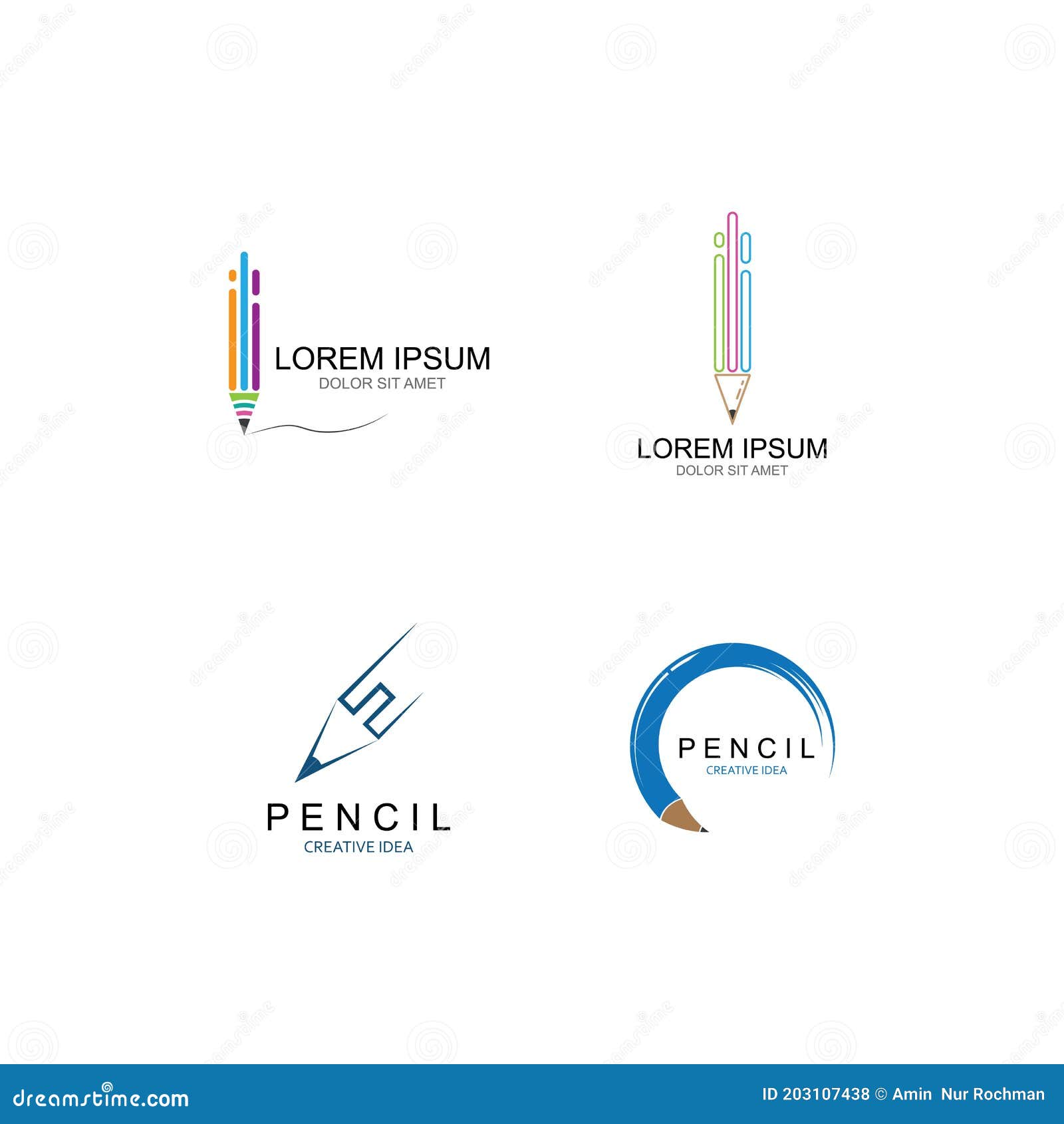 Pencil Icon Logo Design Vector Stock Vector - Illustration of education ...
