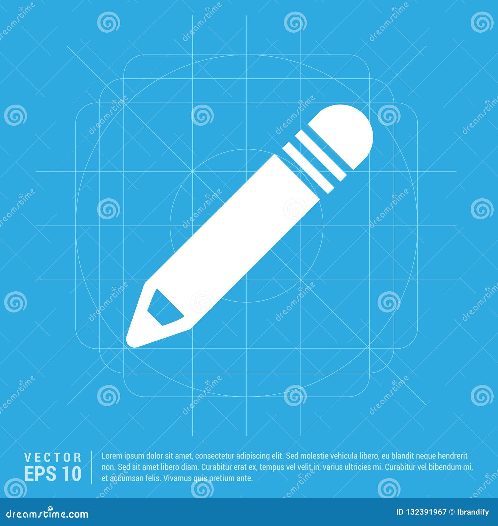 Pencil icon stock vector. Illustration of contour, pencil - 132391967