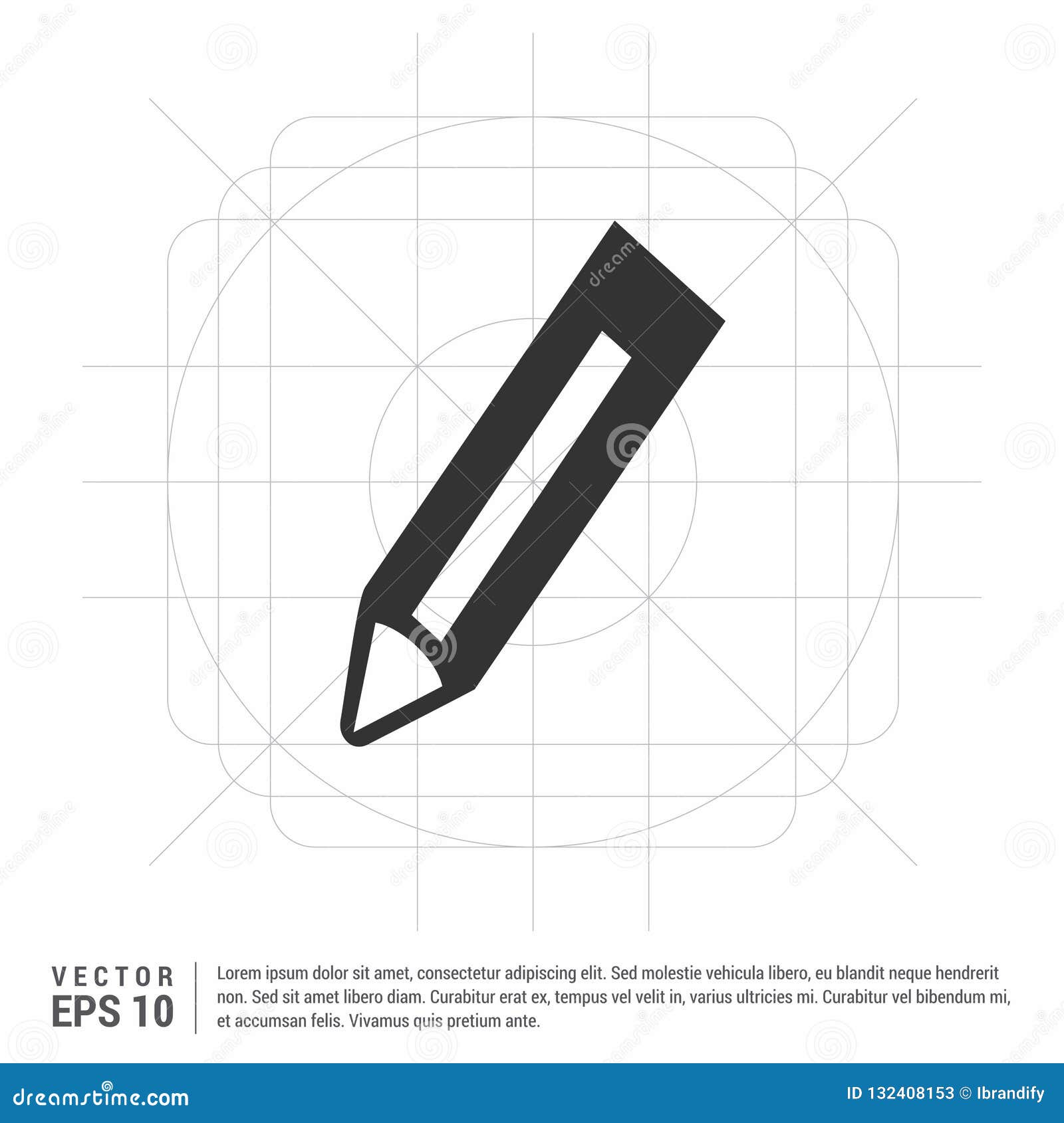 Pencil icon stock vector. Illustration of pictogram - 132408153