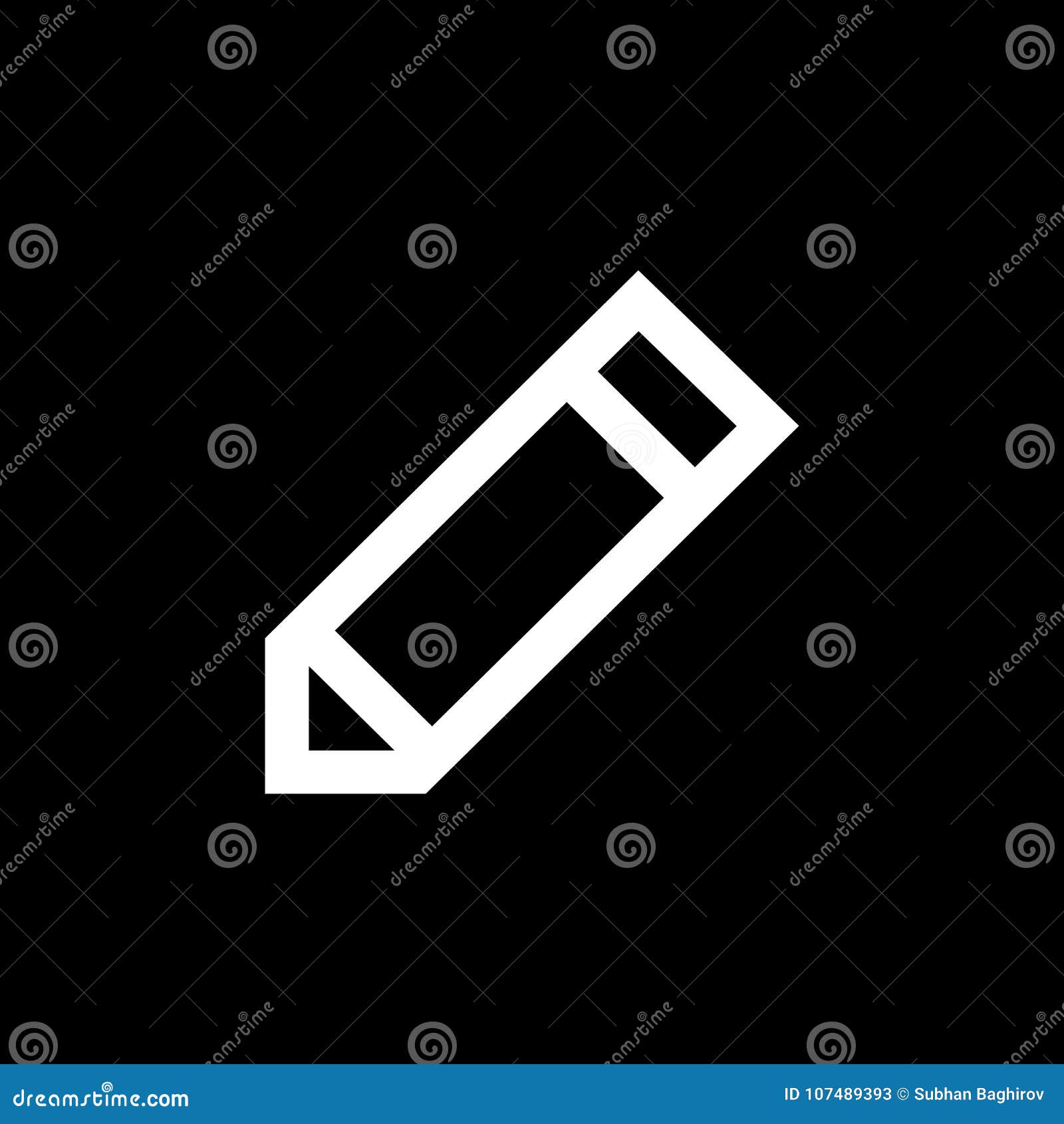 Pencil Icon for Simple Flat Style Ui Design Stock Vector - Illustration ...