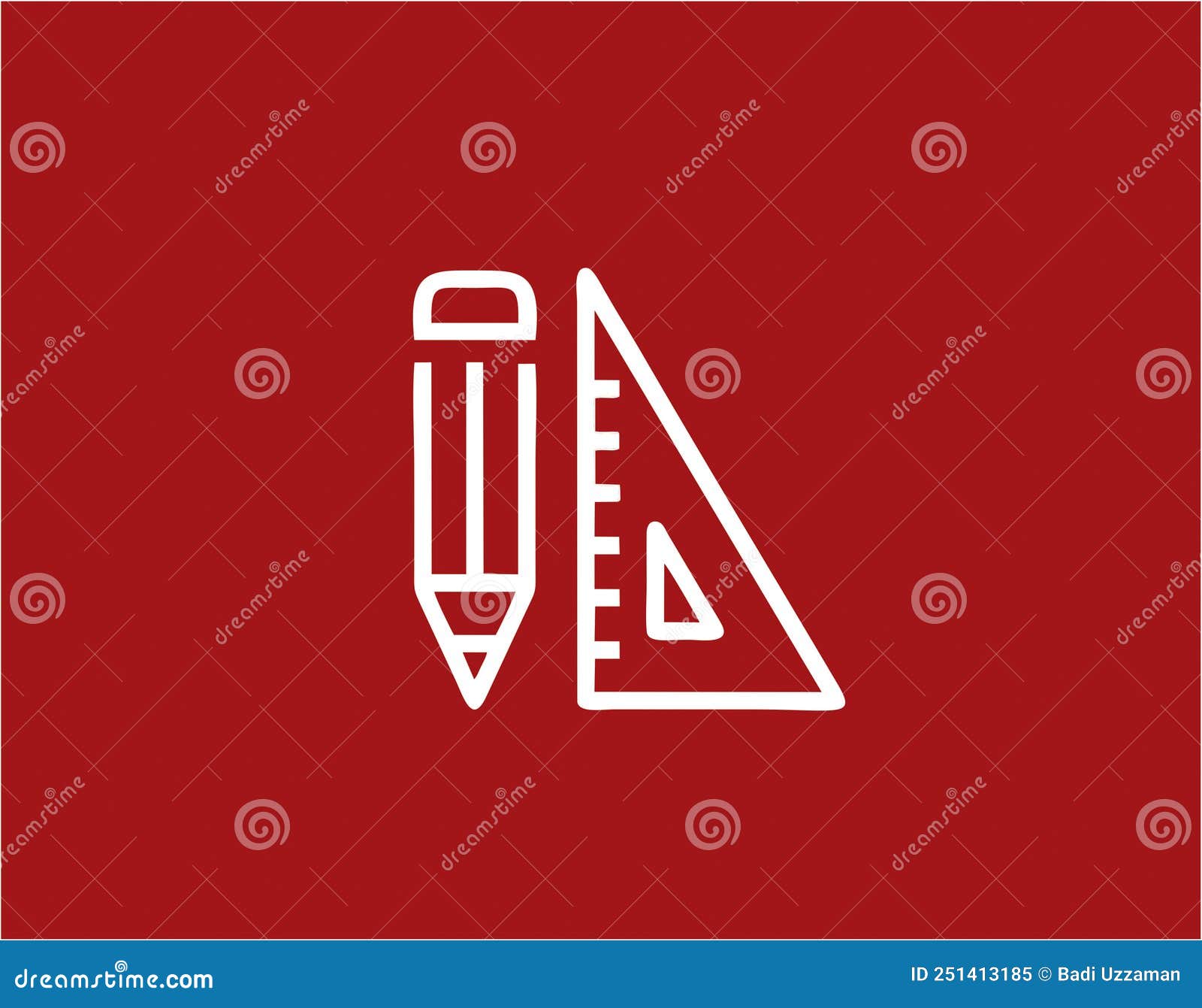 Pencil Icon Symbol in Red Vector Image Stock Illustration ...