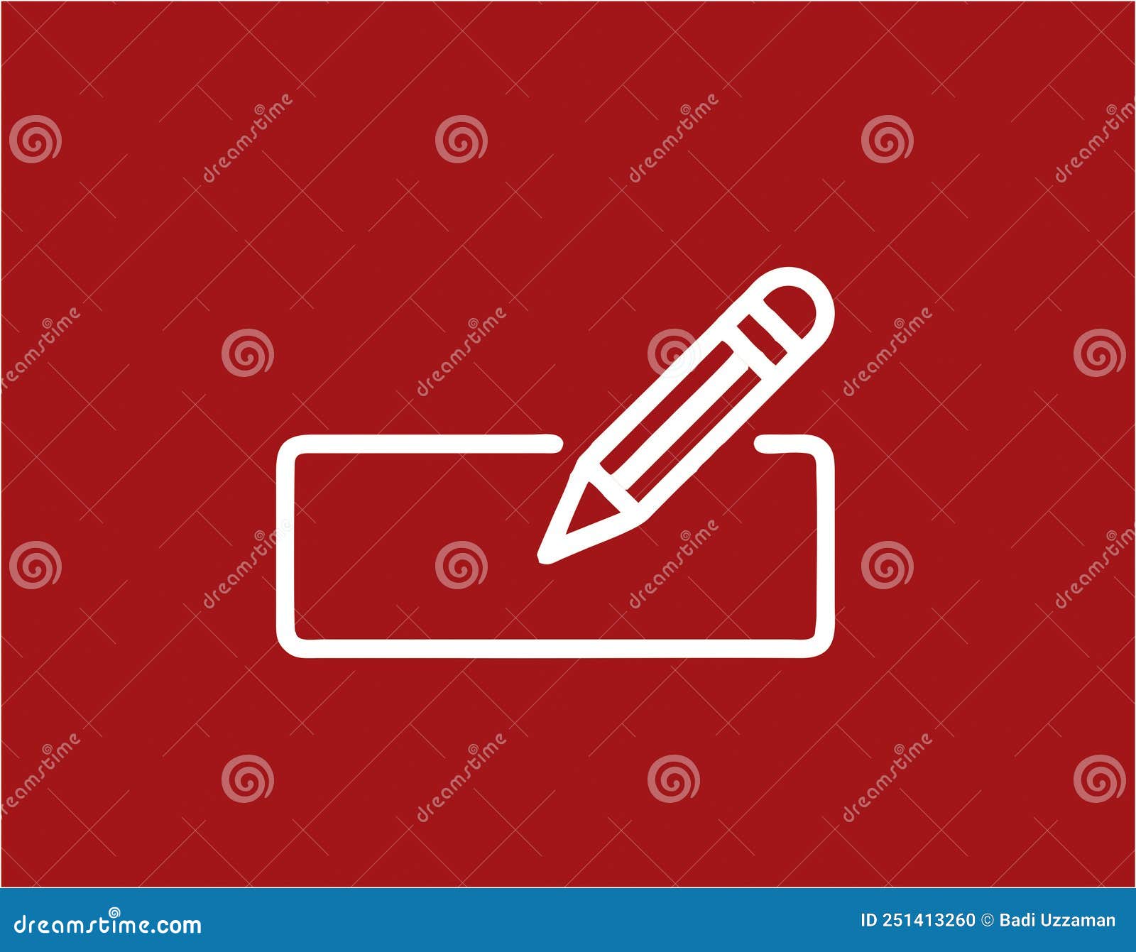 Pencil Icon Symbol in Red Vector Image Stock Illustration ...