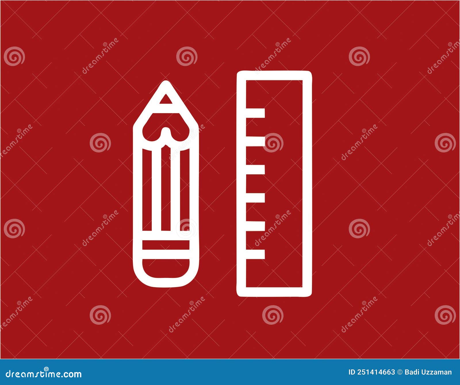 Pencil Icon Symbol in Red Vector Image Stock Illustration ...