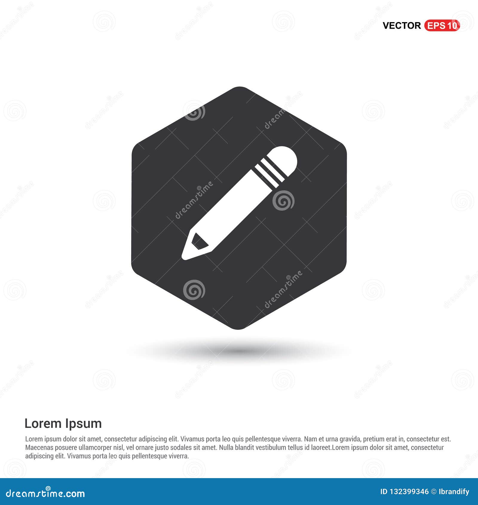 Pencil icon stock vector. Illustration of drawing, file - 132399346