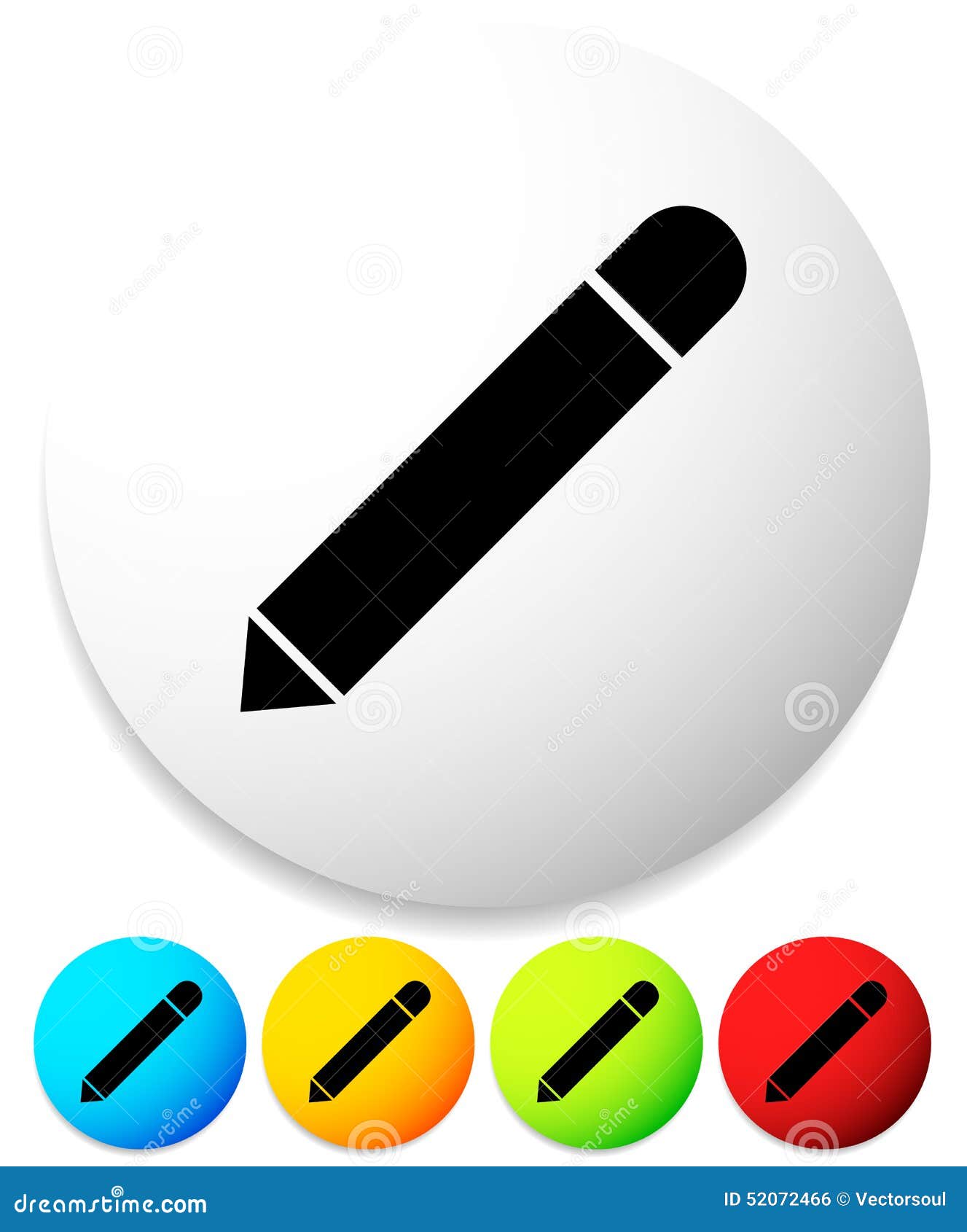 Pencil Icons stock vector. Illustration of stationary - 52072466