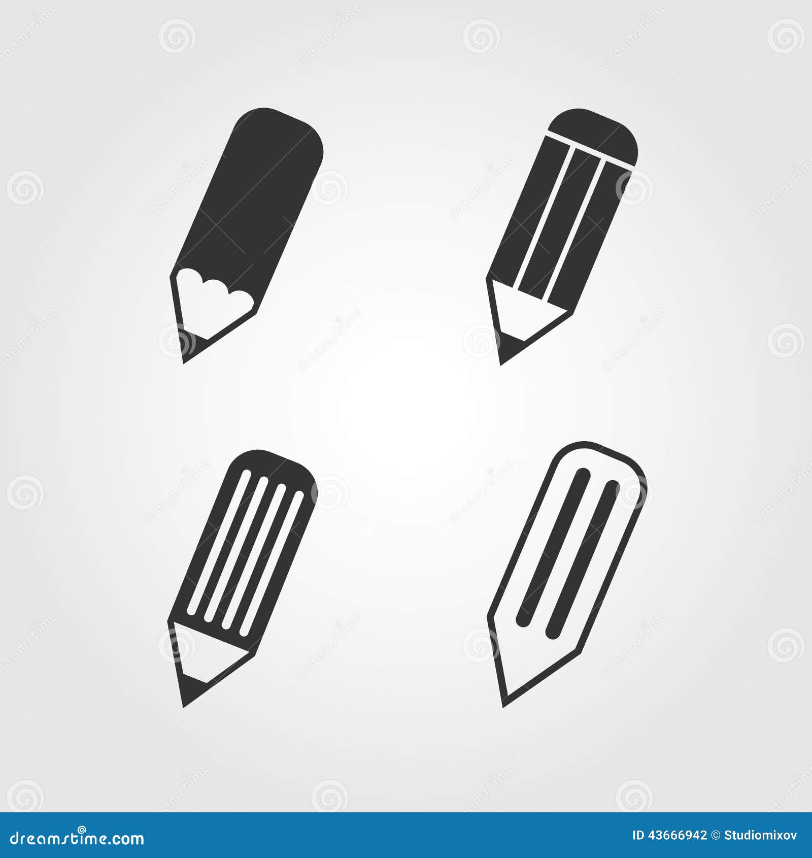 Pencil Icons Vector. Simple And Filled Pencil Sign. Stock Illustration ...
