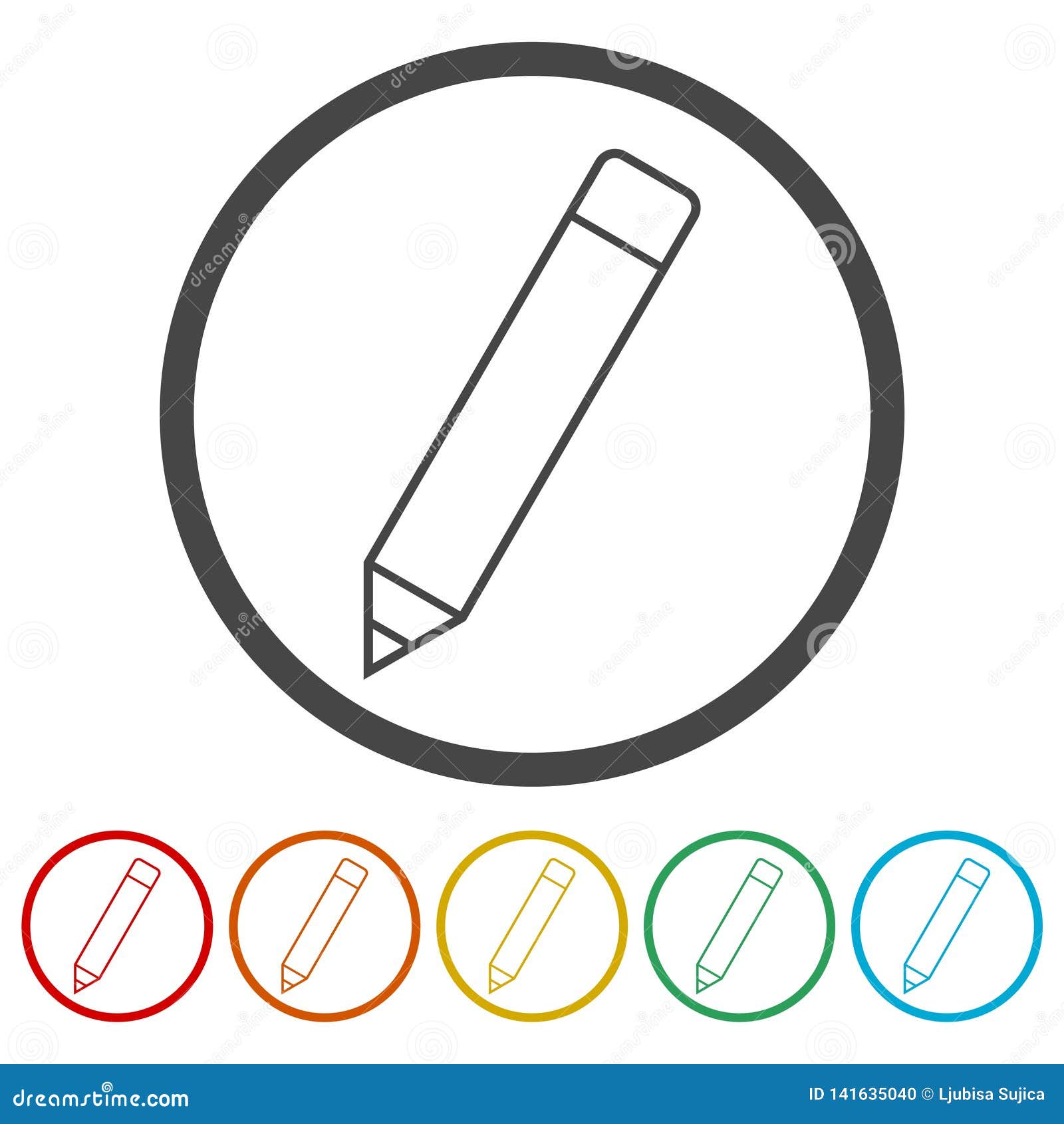 Pencil icons set stock vector. Illustration of background - 141635040
