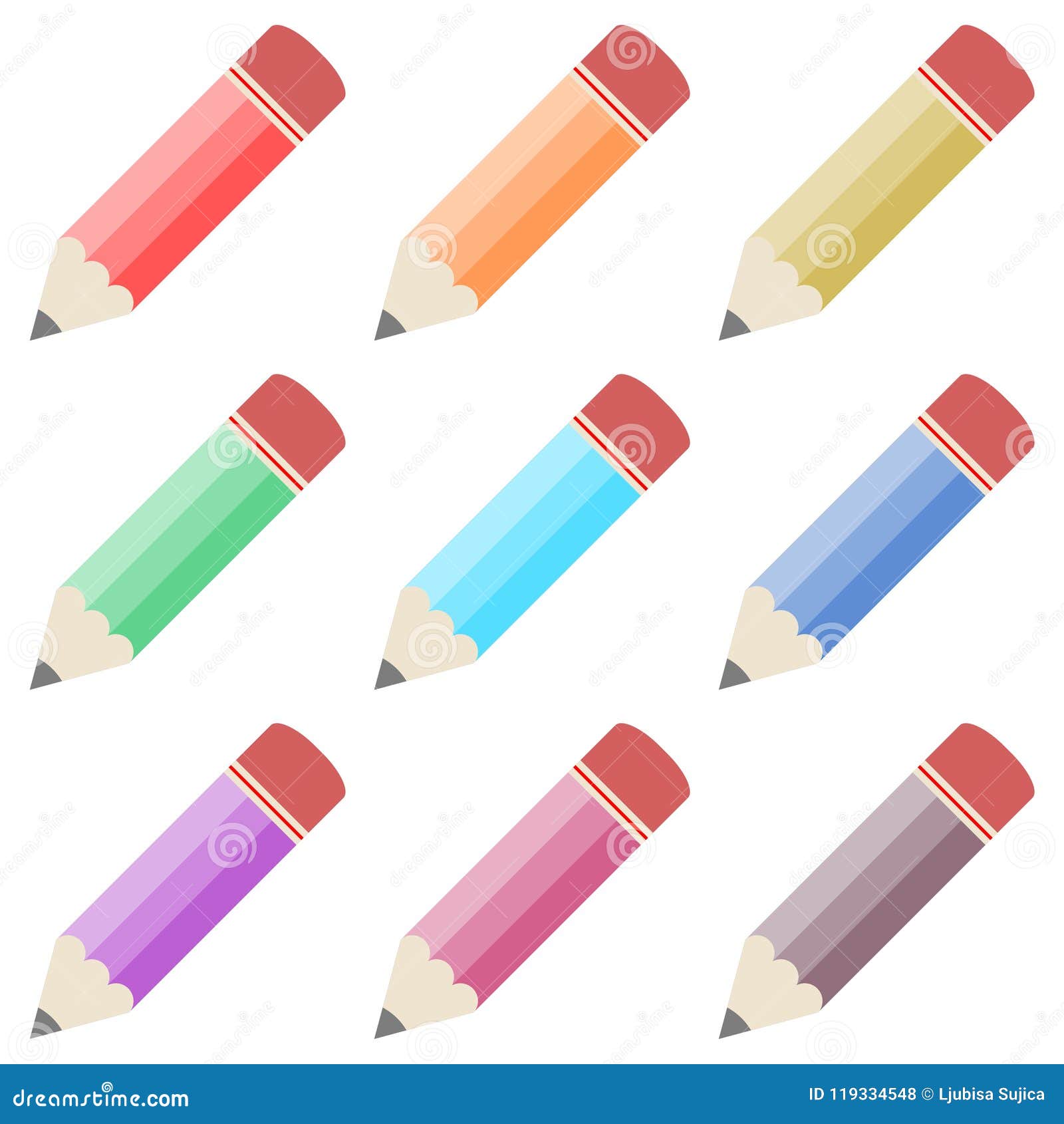 Pencil icons set stock vector. Illustration of icon - 119334548