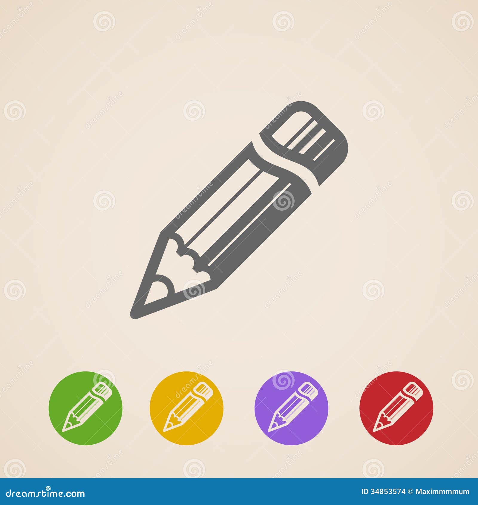 Pencil icons stock vector. Illustration of crayon, print - 34853574
