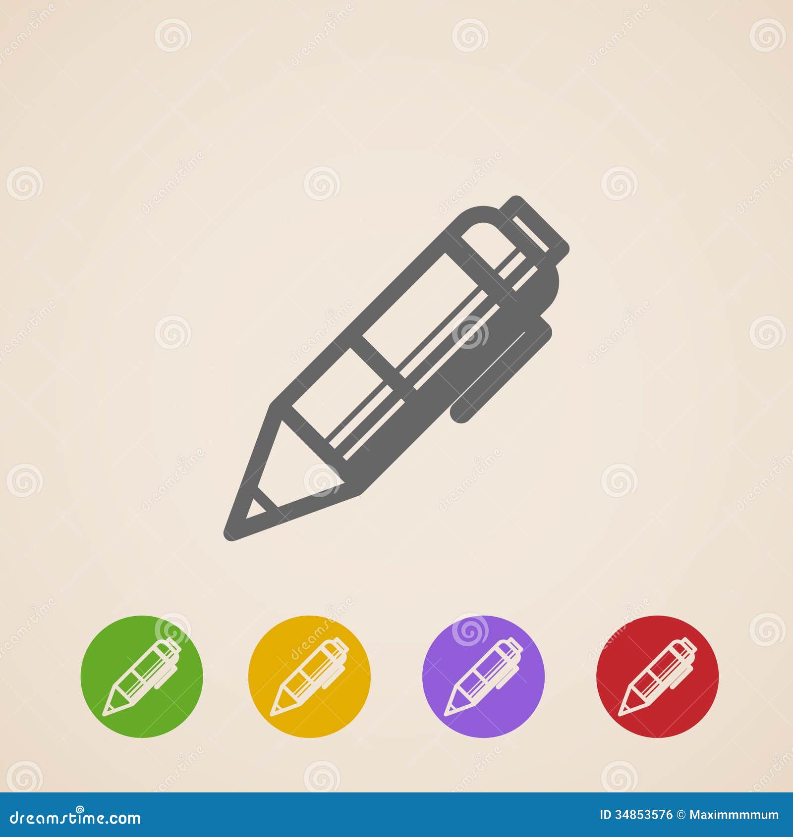 Pencil icons stock vector. Illustration of graphite, craft - 34853576