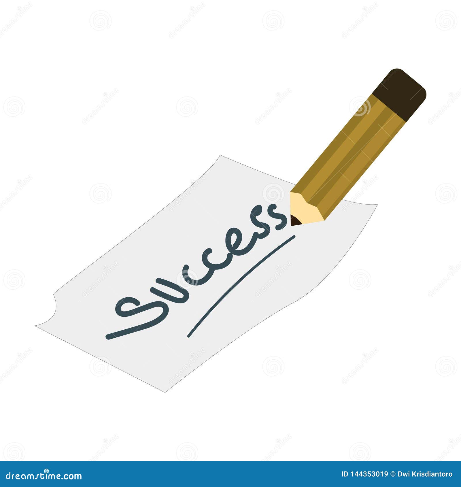 Pencil Illustration that is Writing Success. Cute Illustration of a ...