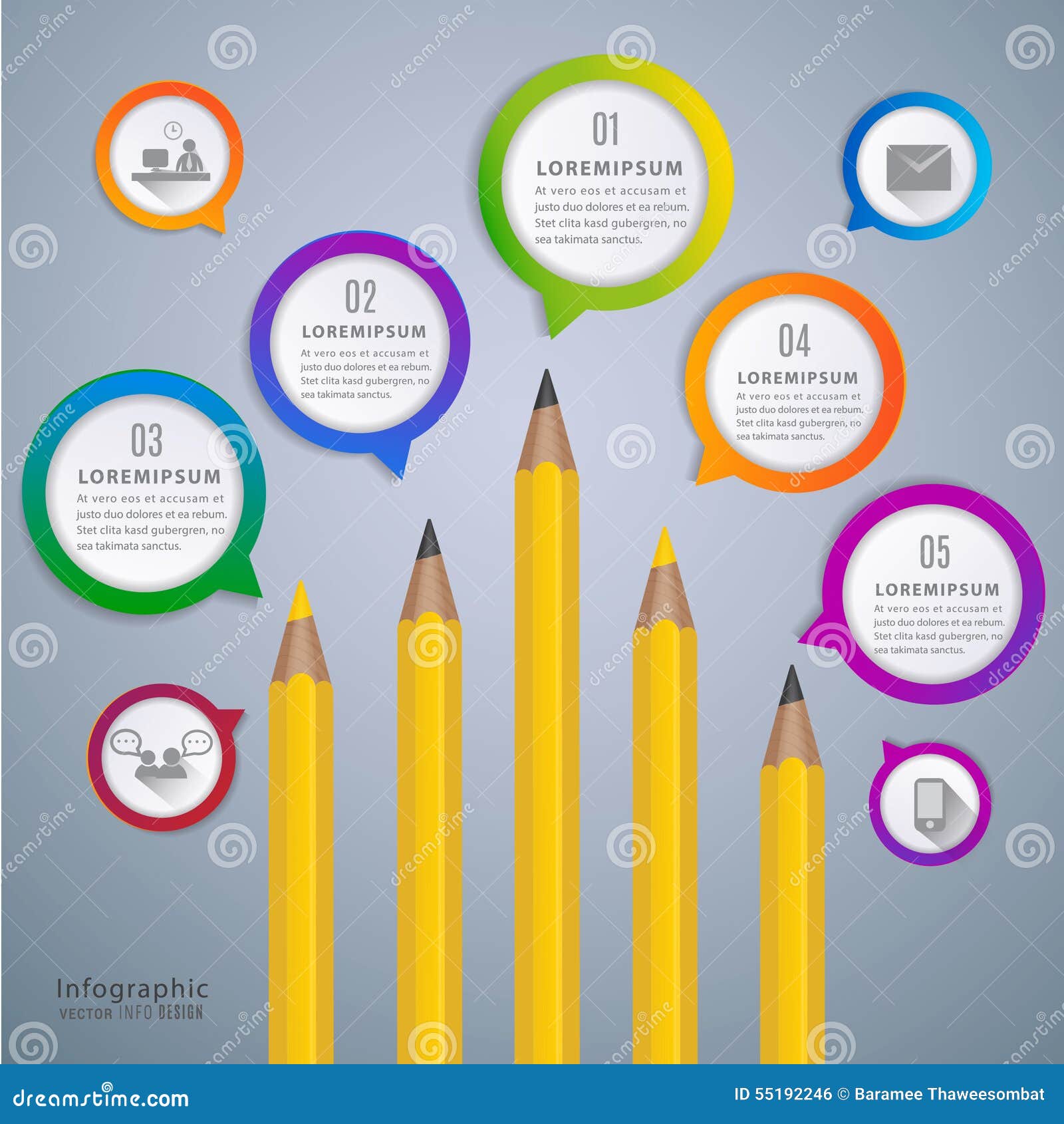 Pencil infographic vector stock vector. Illustration of business - 55192246