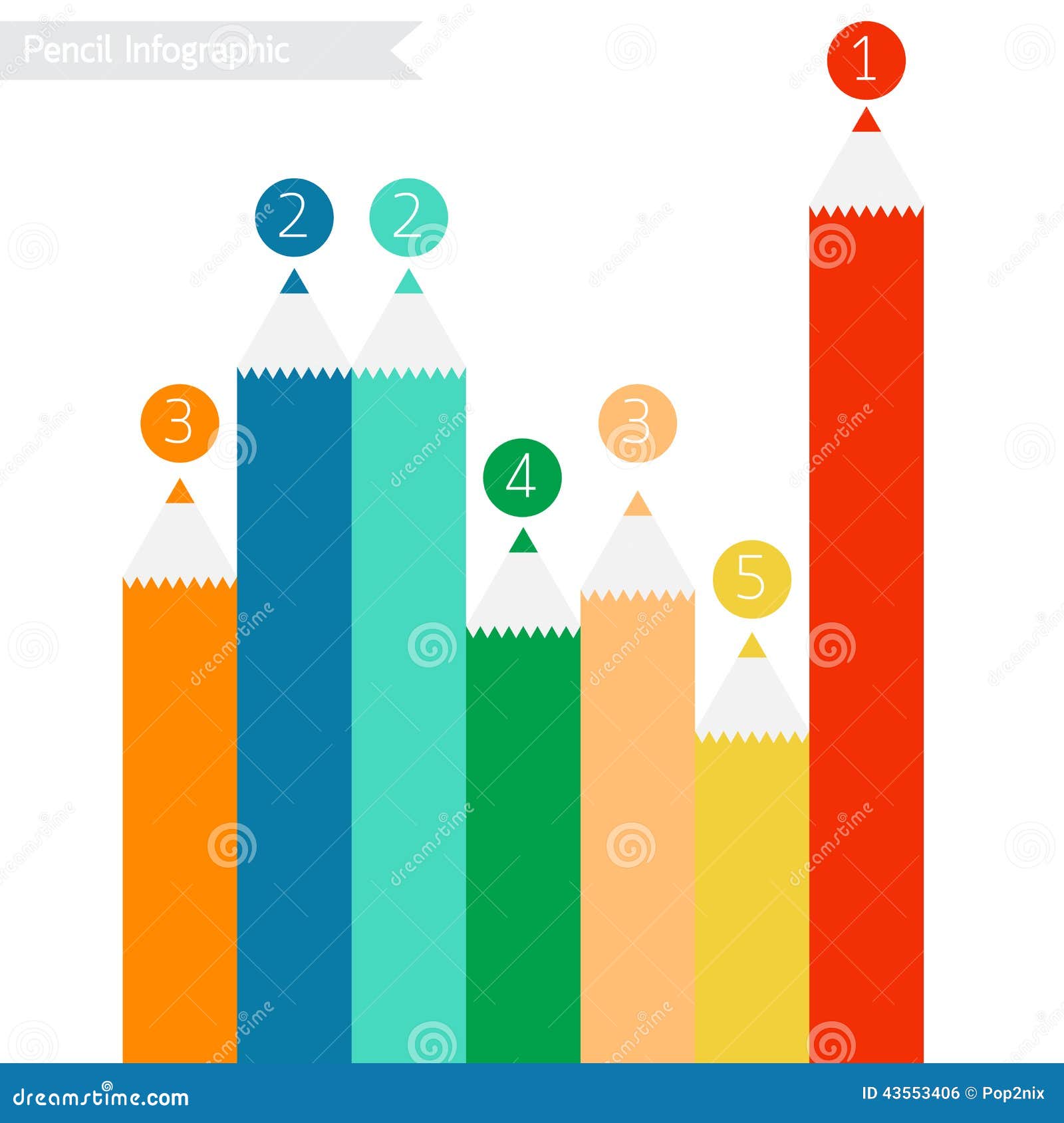 3D Pencil Infographics. Vector Illustration | CartoonDealer.com #36348882