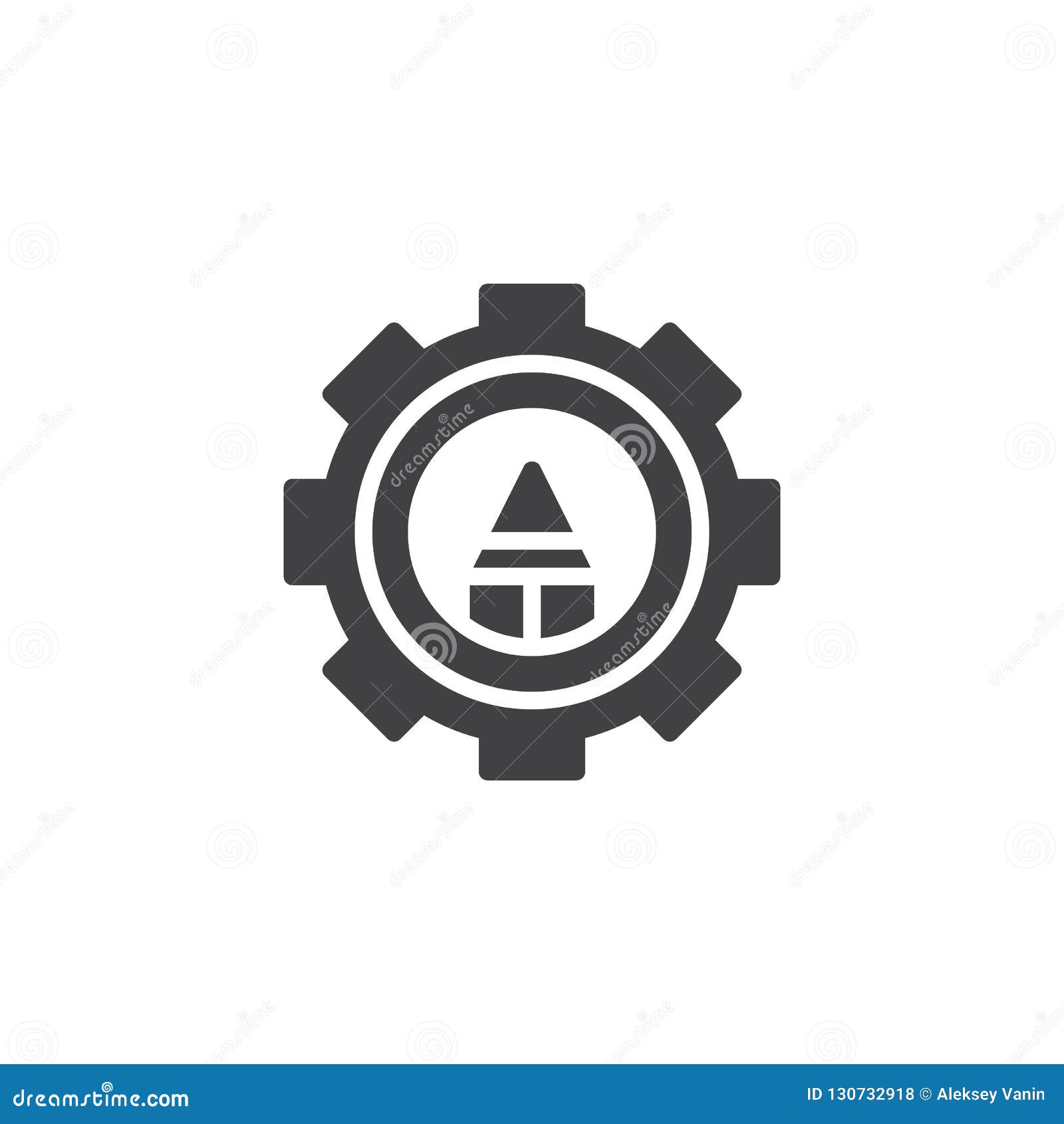 Pencil Inside Gear Vector Icon Stock Vector - Illustration of symbol ...