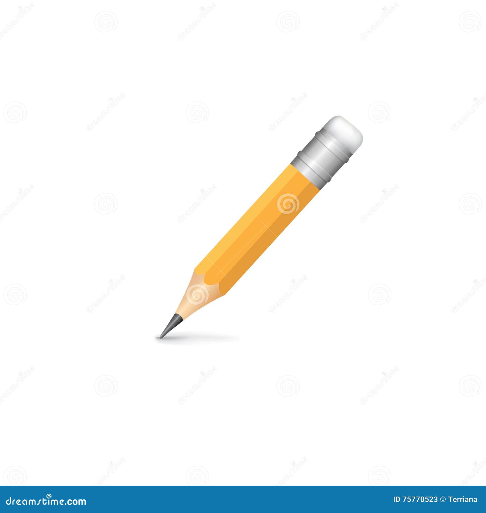 Pencil Isolated on White Background. Vector Cartoon Stock Illustration ...