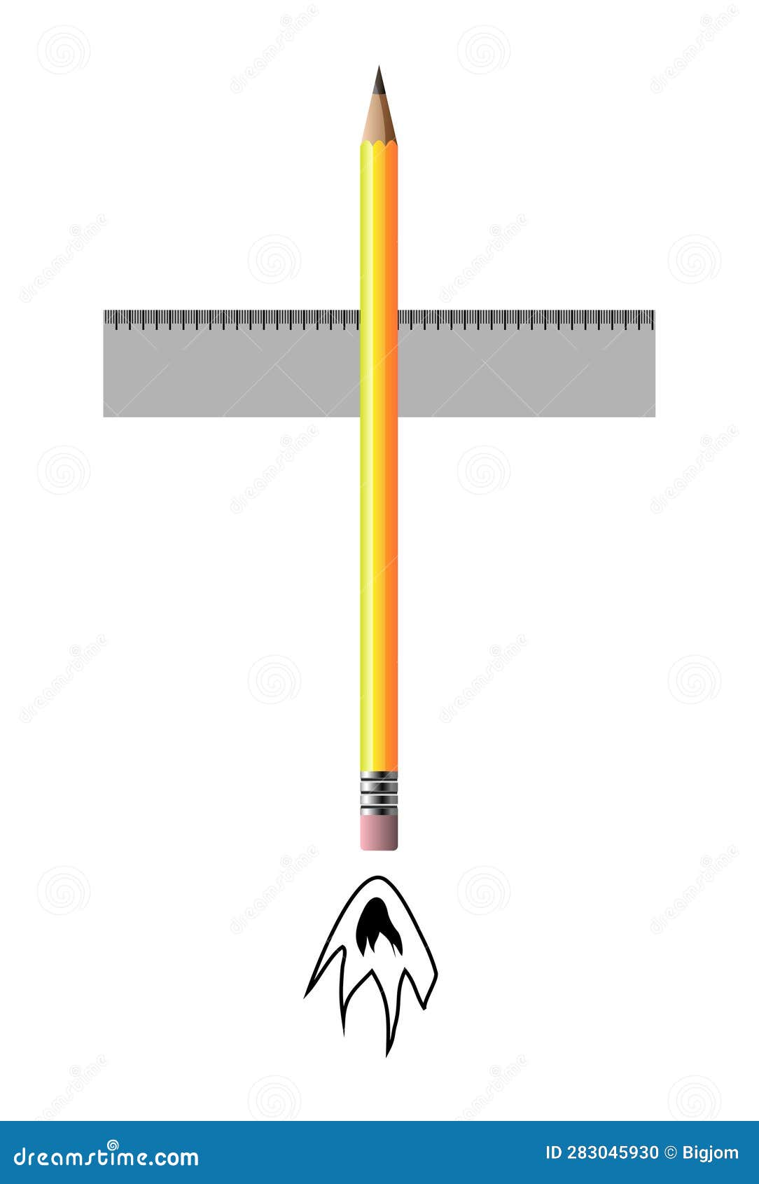 Pencil Jet Aircraft Isolated on White Background. Vector Illustration ...