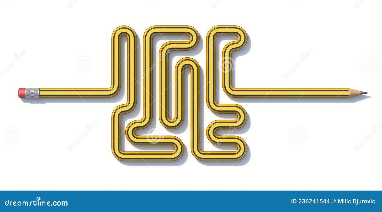 Pencil labyrinth 3D stock illustration. Illustration of creative ...