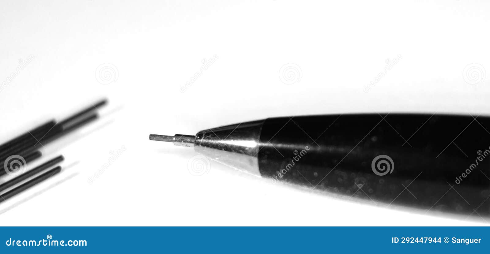 Pencil or Lead Holder on White Background for Illustration Stock Photo ...