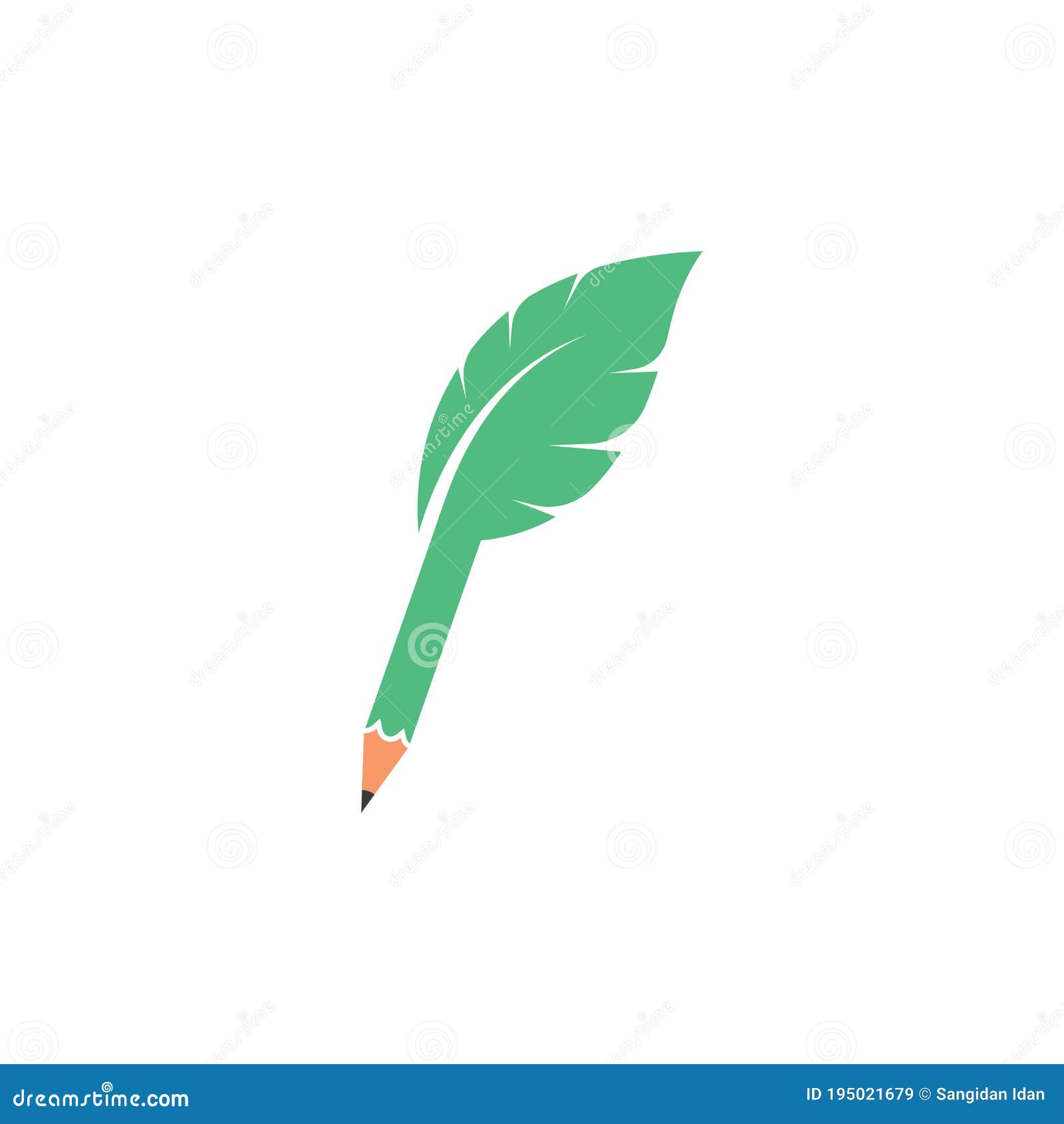 Pencil Leaf Vector Icon Illustration Stock Vector - Illustration of ...