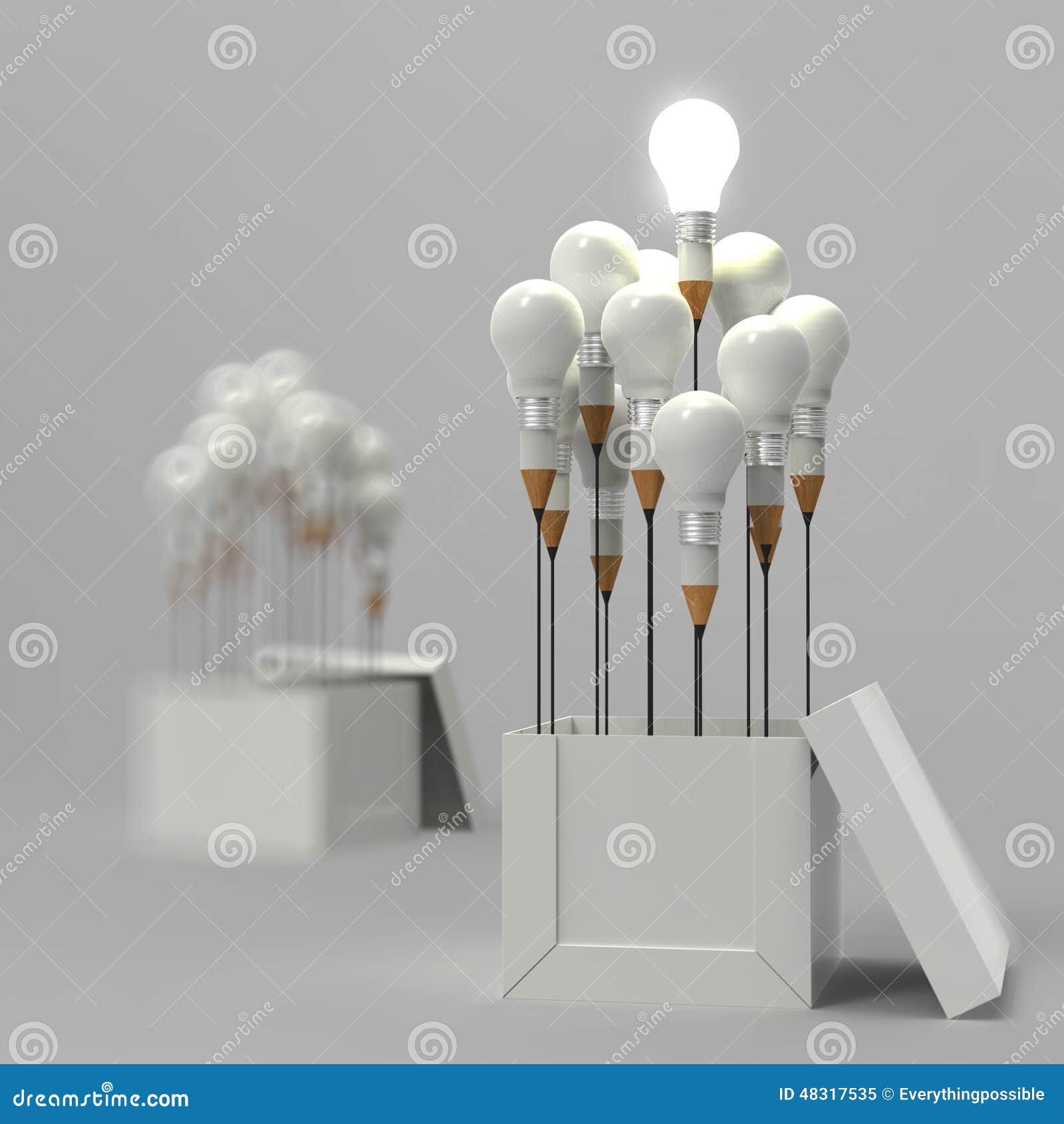 Think Outside Box Bulb Stock Illustrations – 1,241 Think Outside Box ...