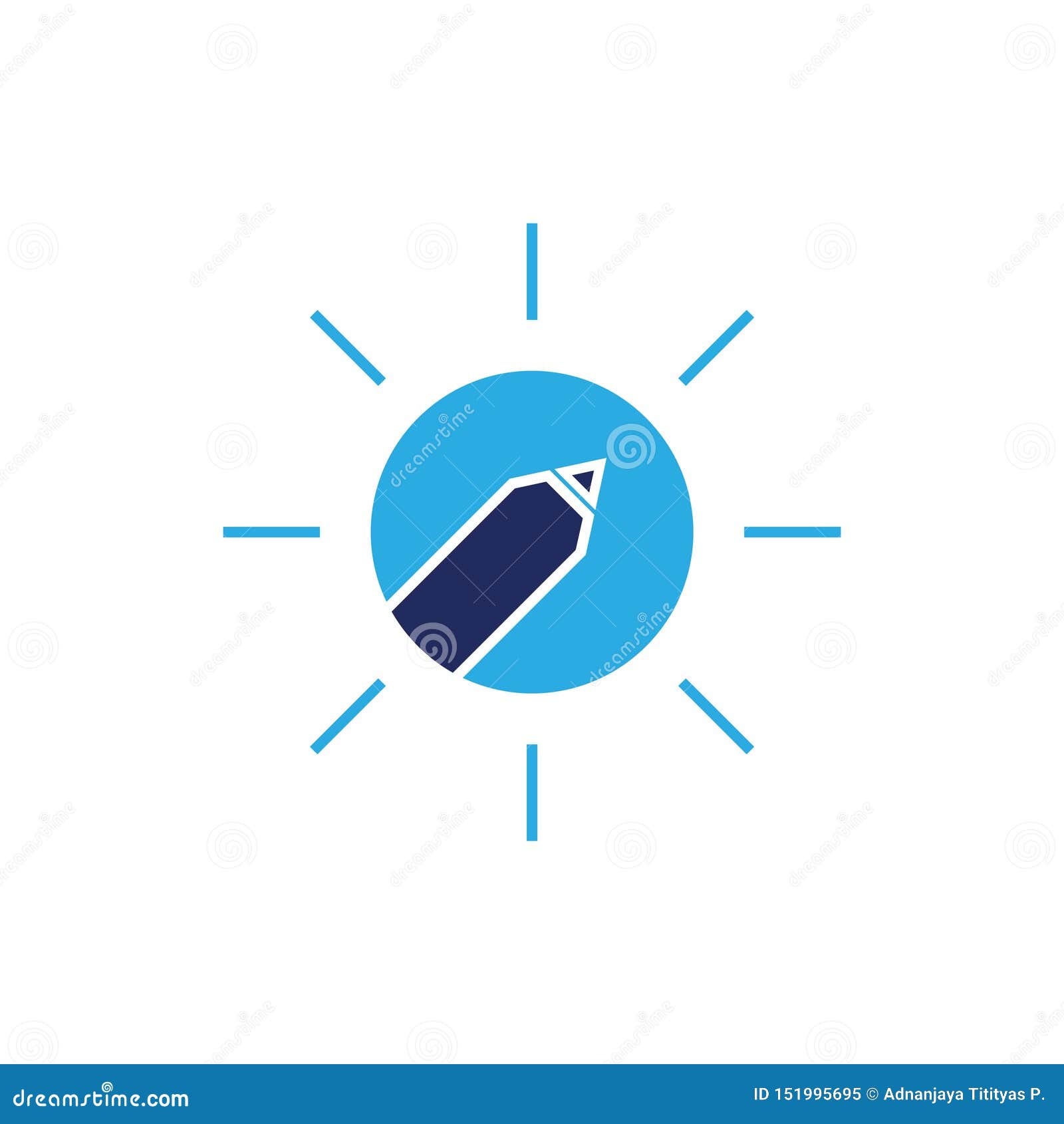 Pencil Light Bulb Education Decoration Logo Vector Stock Vector ...