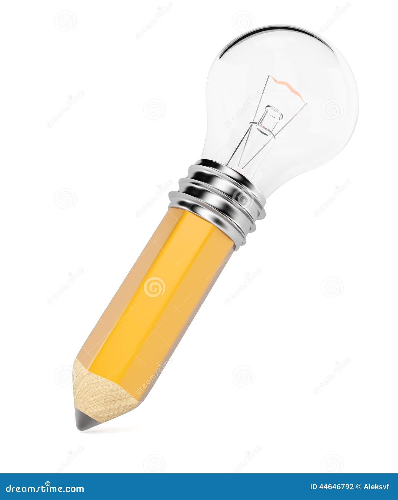 Pencil with light bulb stock illustration. Illustration of education ...