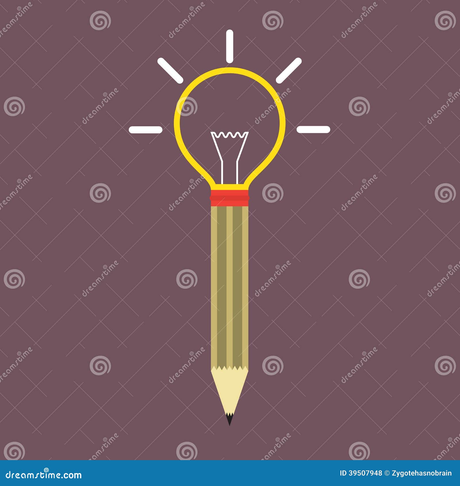 Pencil Light Bulb stock vector. Illustration of electric - 39507948
