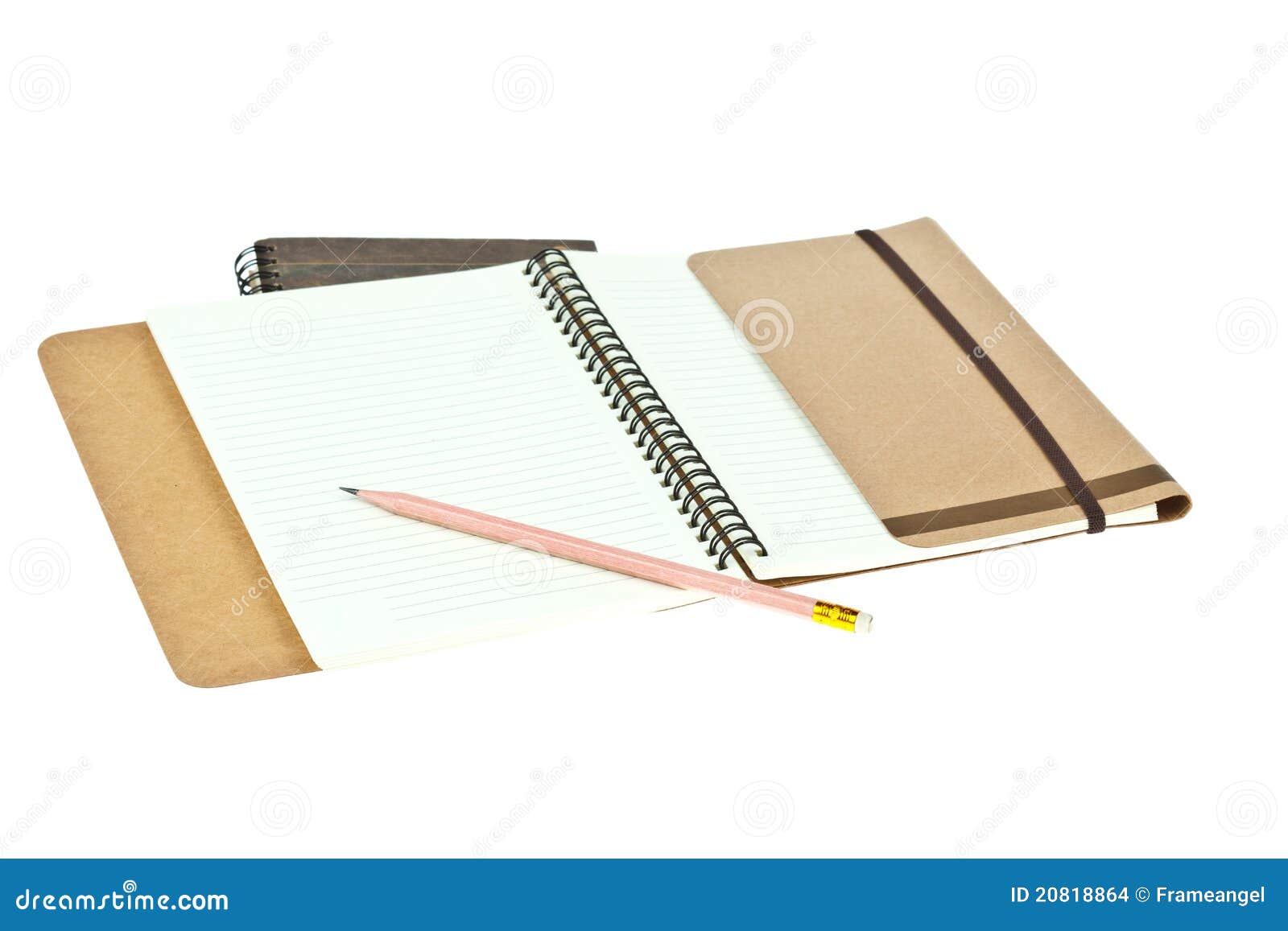 Pencil on Light Cream Color Paper Note Book Stock Photo - Image of book ...