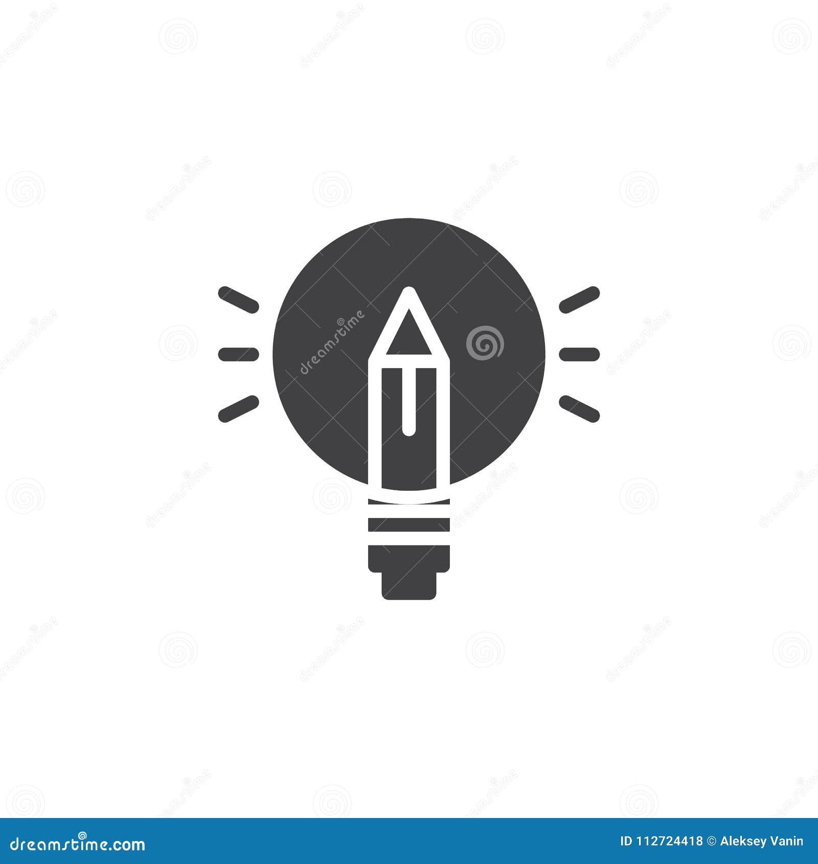 Pencil Lightbulb Vector Icon Stock Vector - Illustration of sign, logo ...
