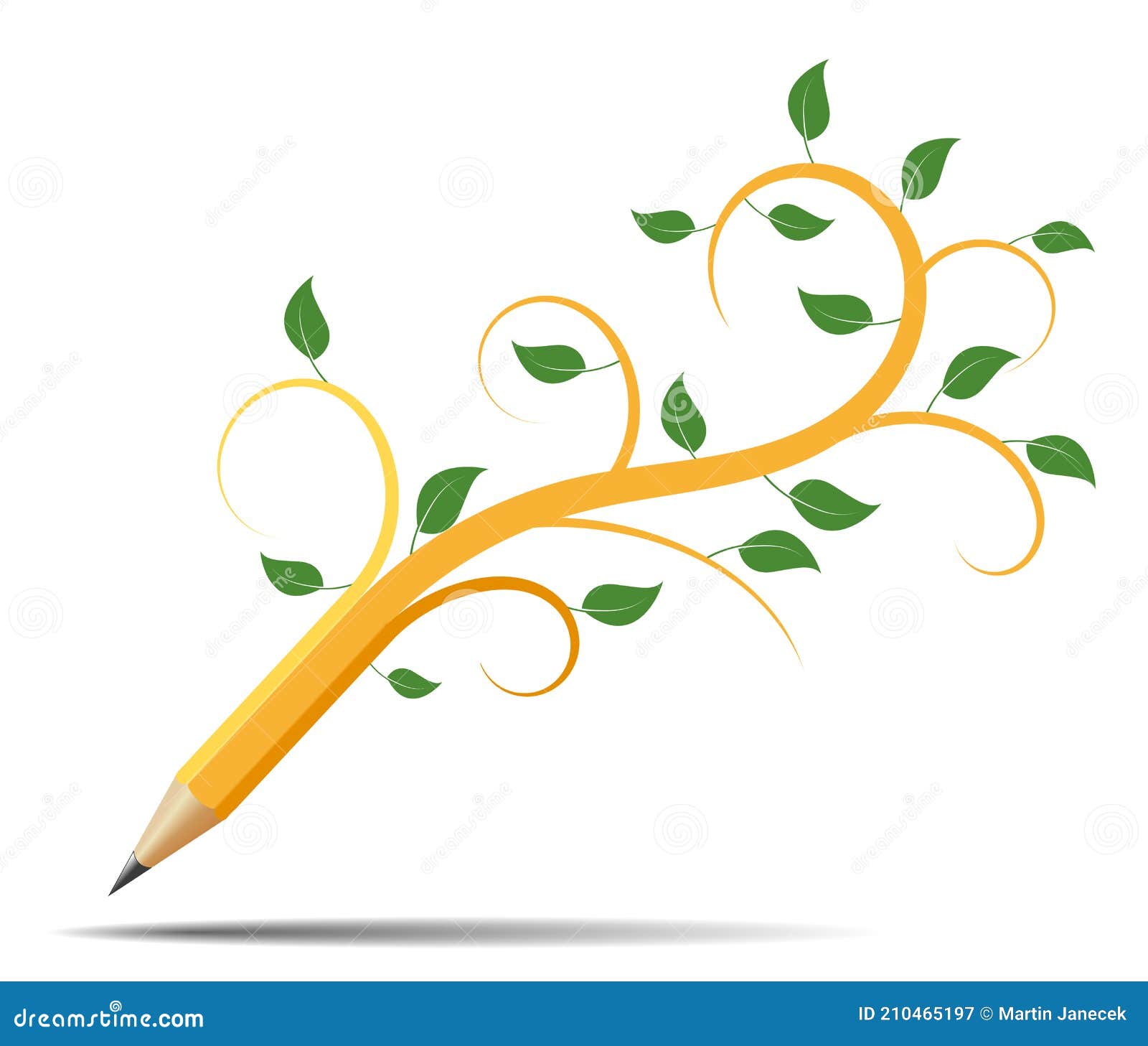 Pencil Like a Tree, Concept Acology Stock Illustration - Illustration ...