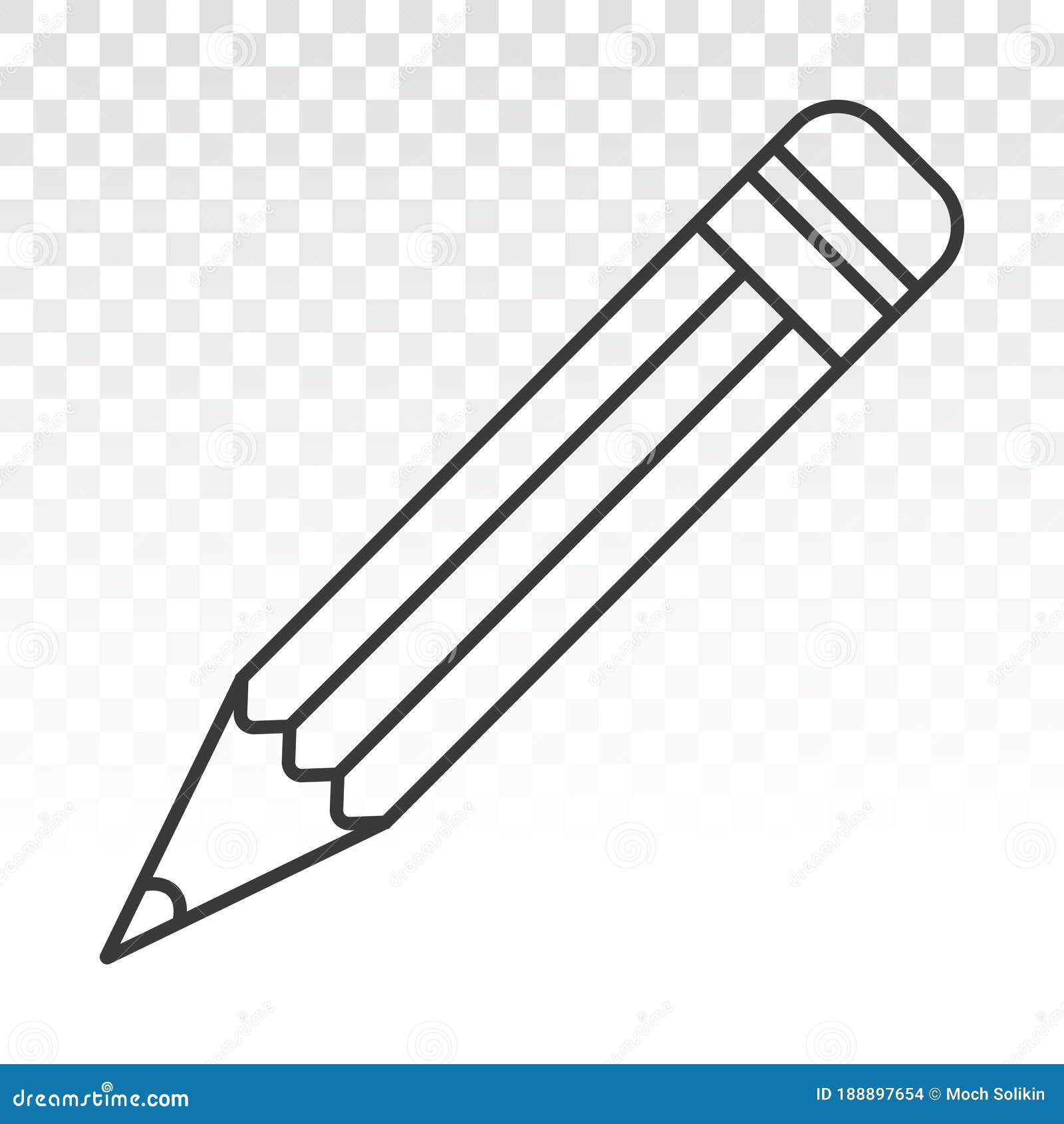 Pencil Line Art Vector Icon for Apps or Websites Stock Vector ...