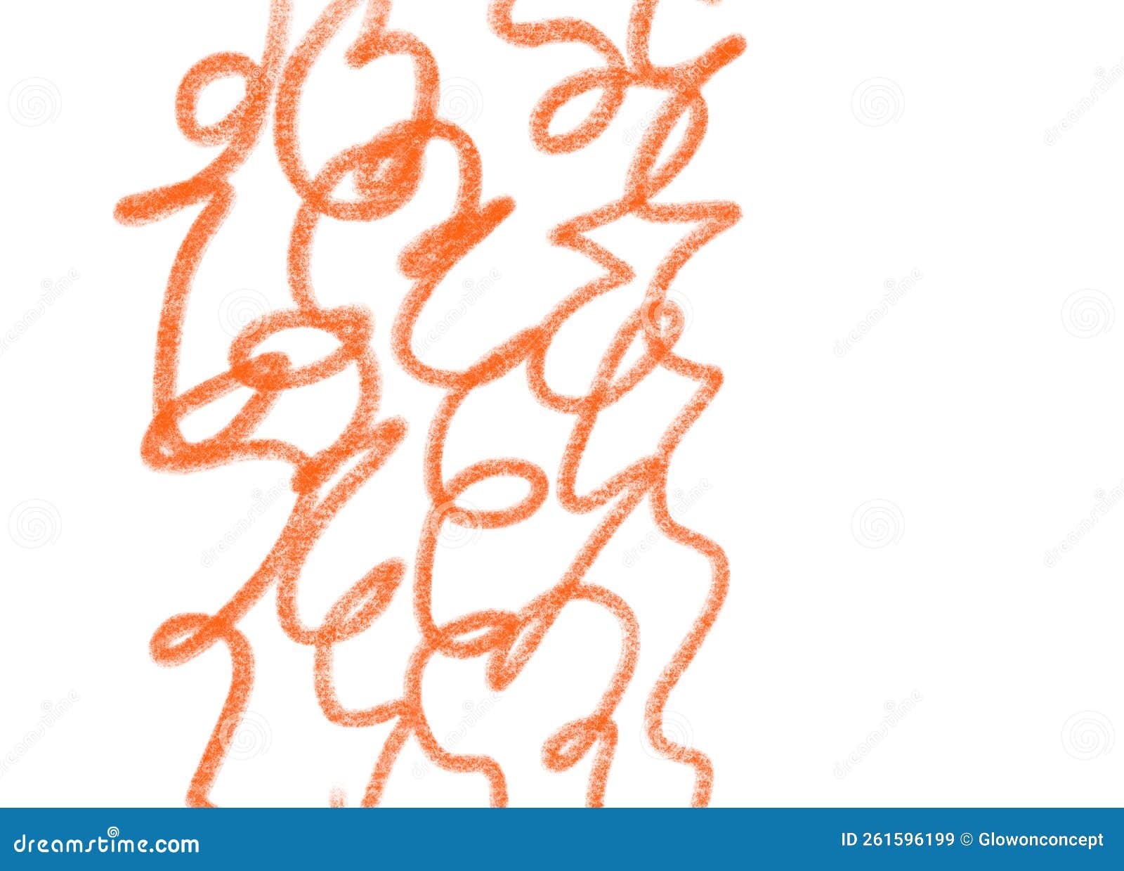 Pencil Line Scribble Doodle in Yellow Orange Red Tangle Busy Concept ...