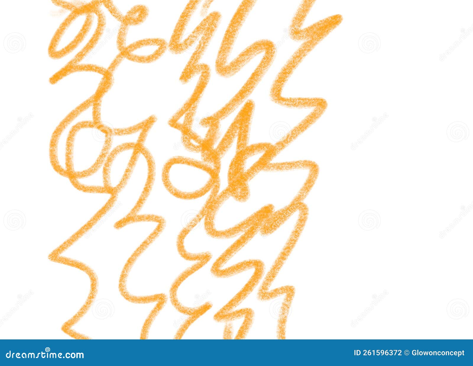 Pencil Line Scribble Doodle in Yellow Orange Red Tangle Busy Concept ...