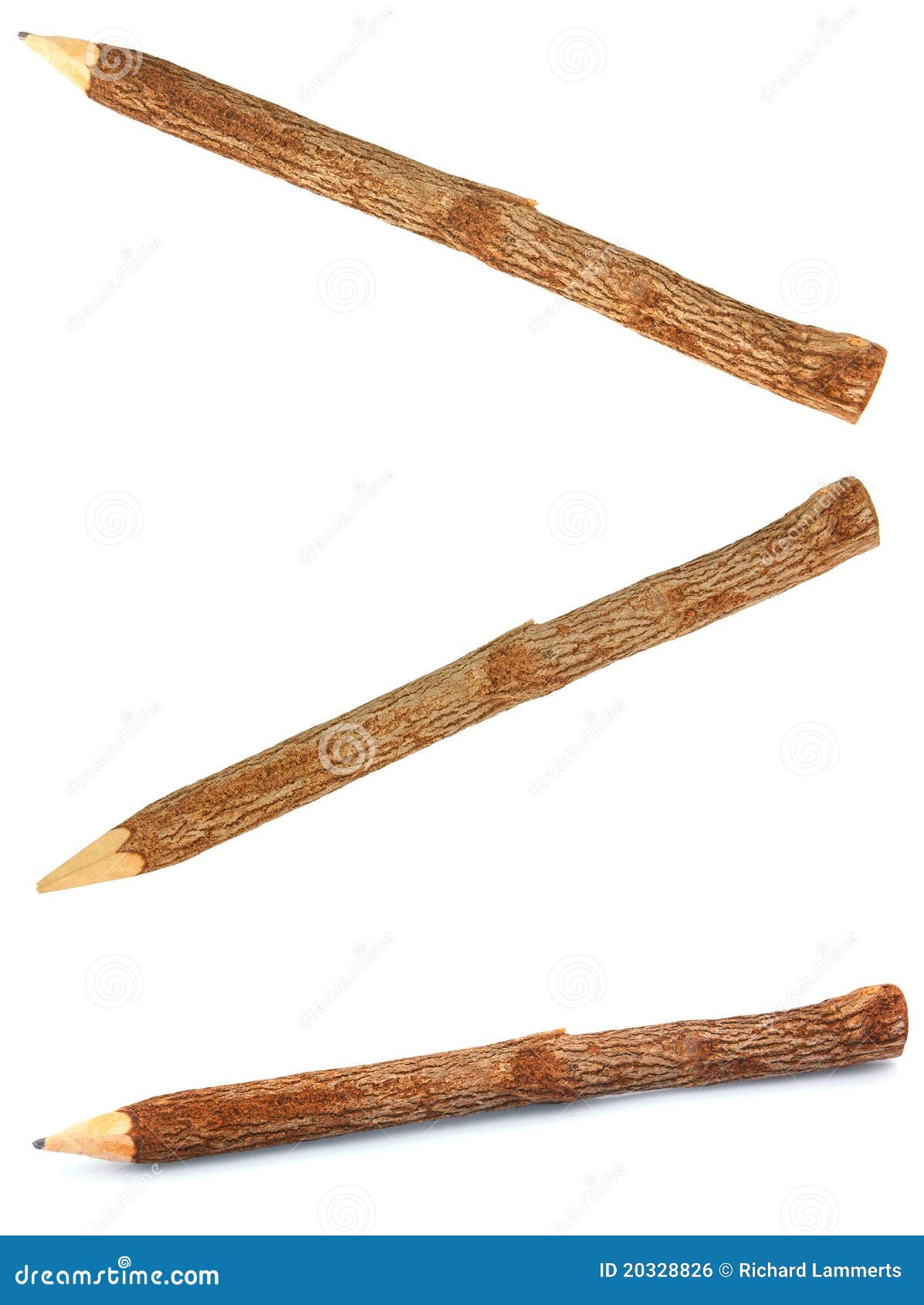 Pencil Made of Wooden Branch Stock Photo - Image of graphite, equipment ...
