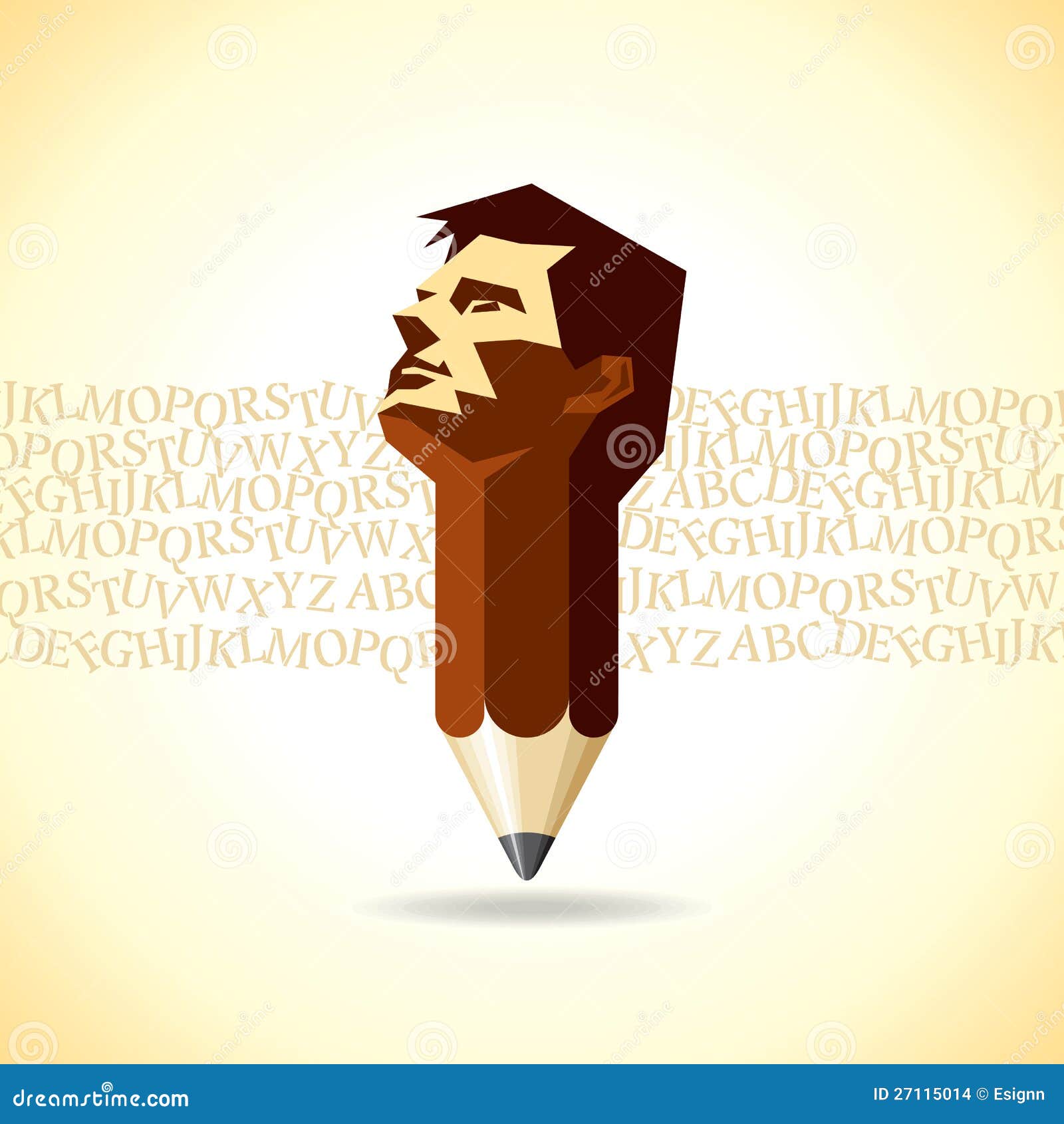Pencil and man head stock vector. Illustration of contrive - 27115014