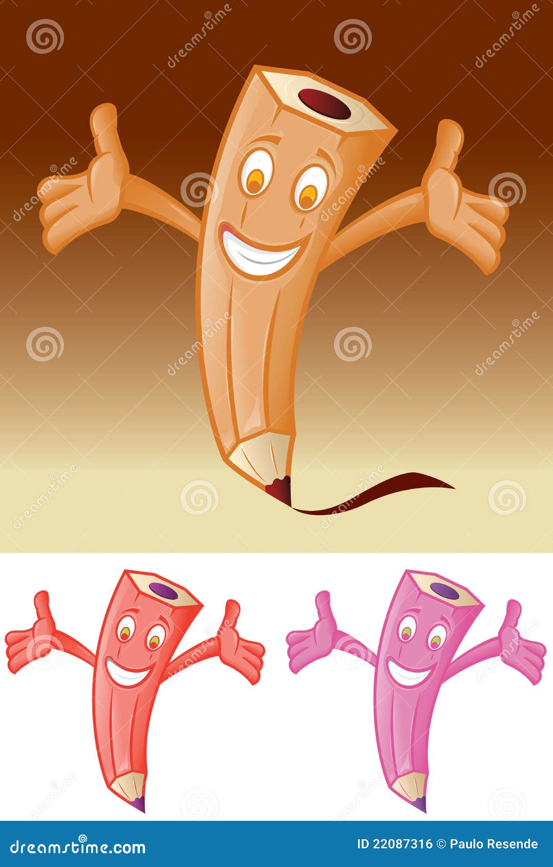Pencil Mascot stock vector. Illustration of happiness - 22087316