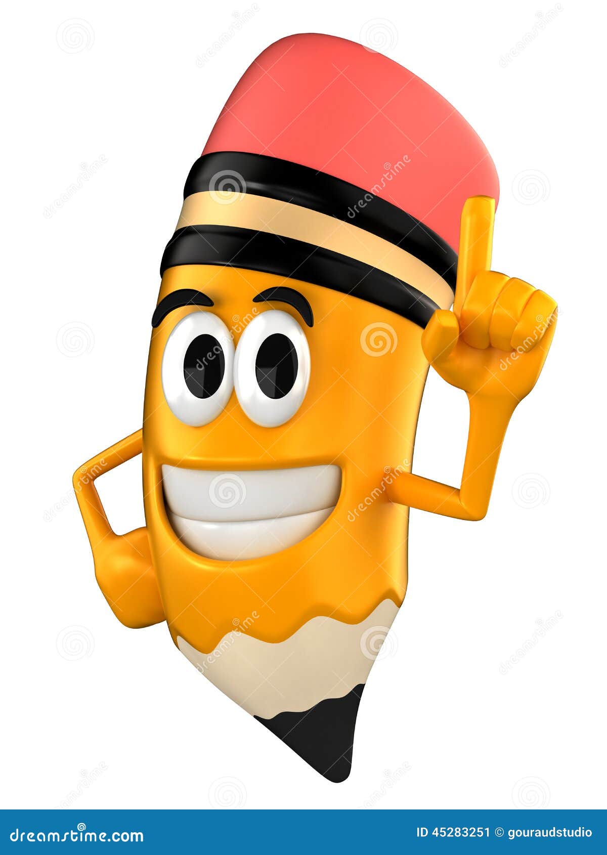 Pencil mascot stock illustration. Illustration of draw - 45283251