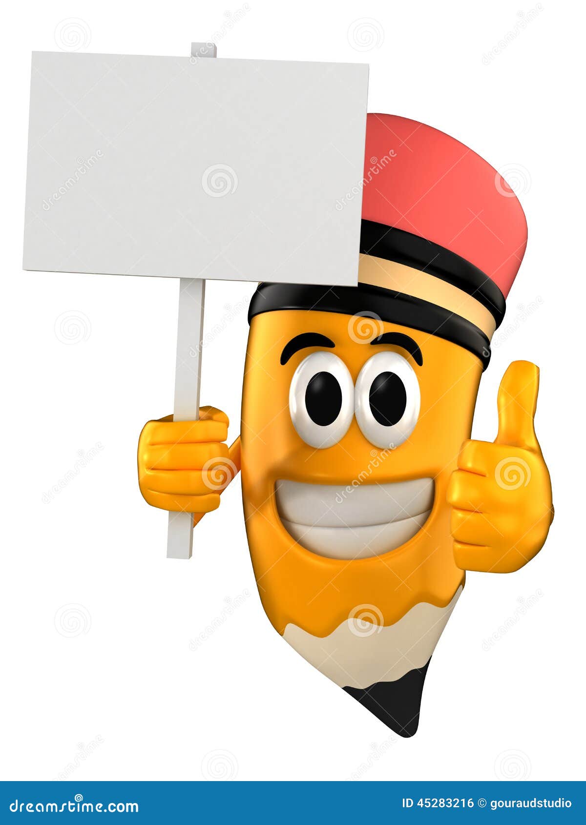 Pencil mascot stock illustration. Illustration of note - 45283216