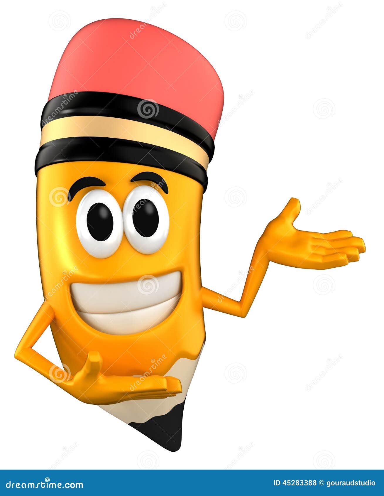 Pencil mascot stock illustration. Illustration of happy - 45283388