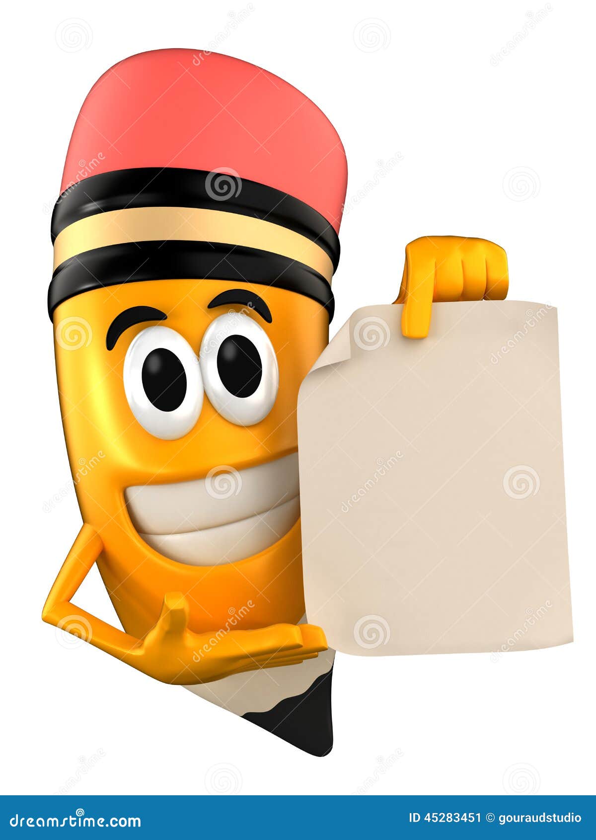 Pencil mascot stock illustration. Illustration of paper - 45283451